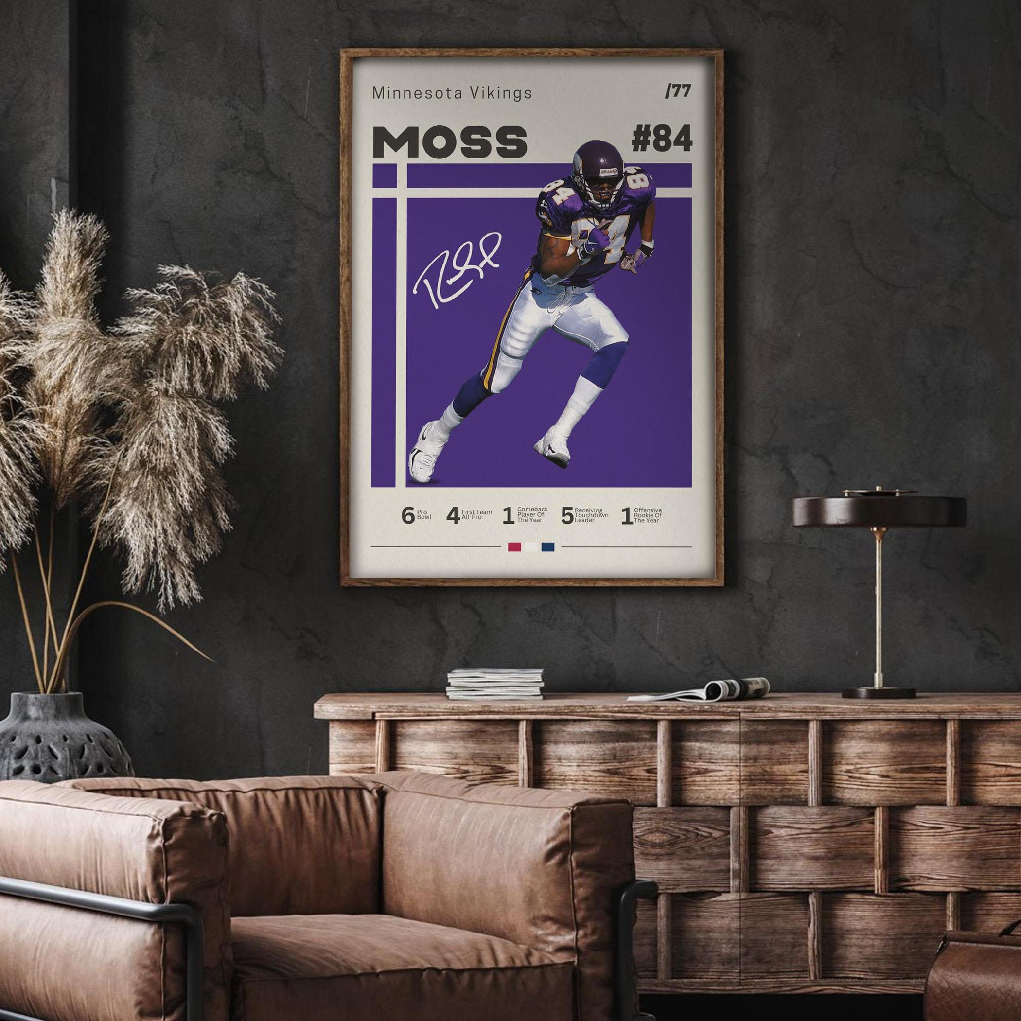 Mid Century Randy Moss Minnesota Vikings Poster