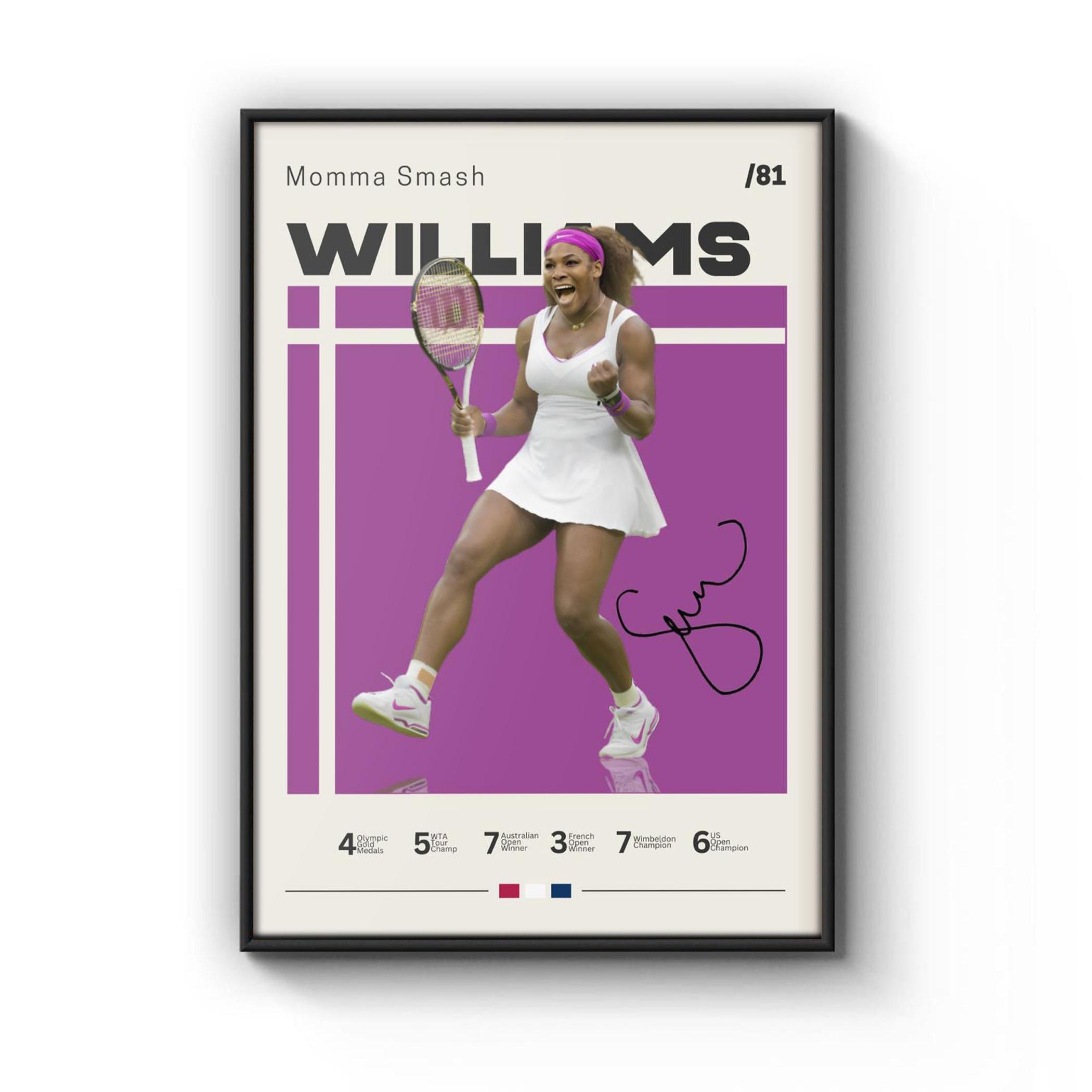 Mid Century Serena Williams Tennis Poster