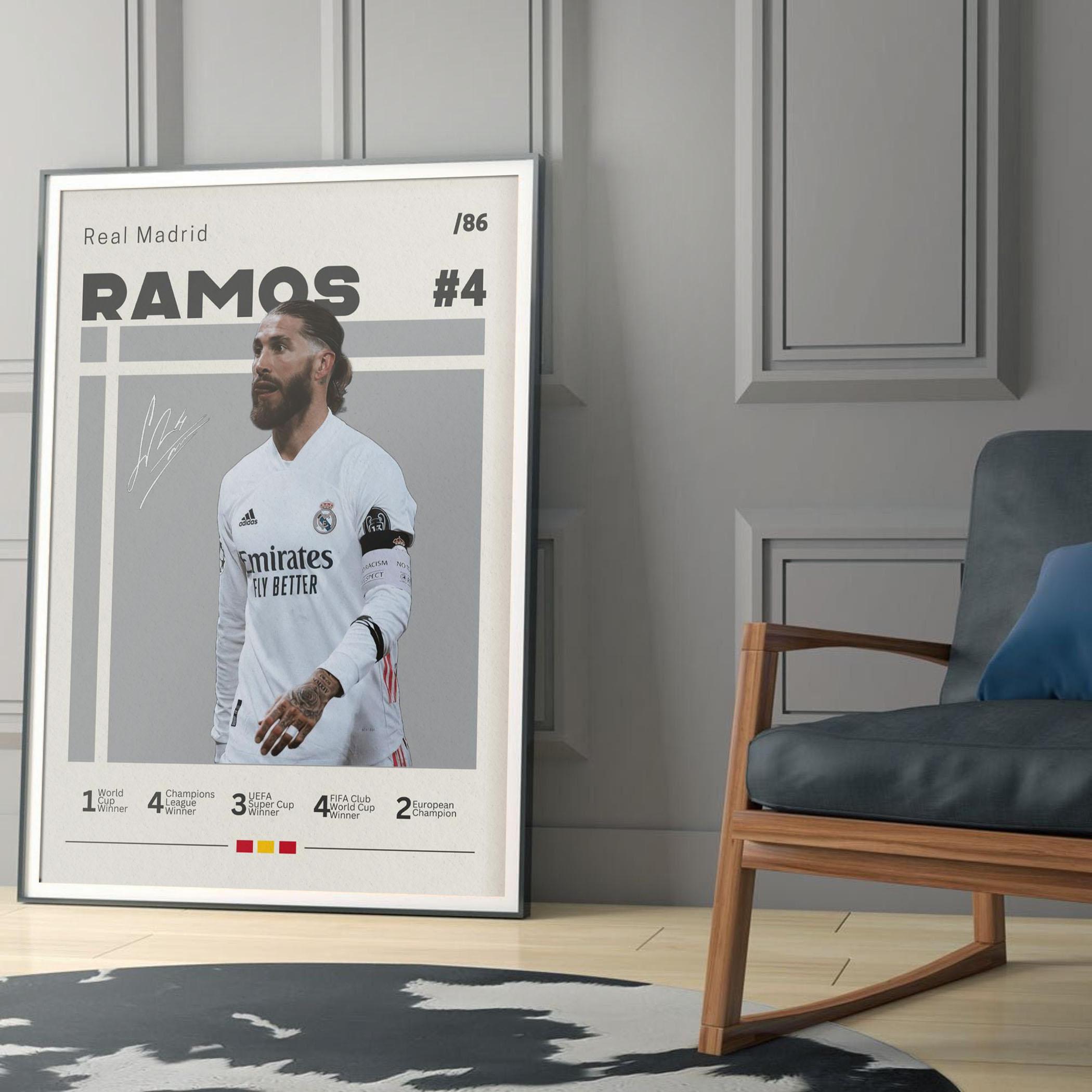 Mid Century Sergio Ramos Real Madrid Poster