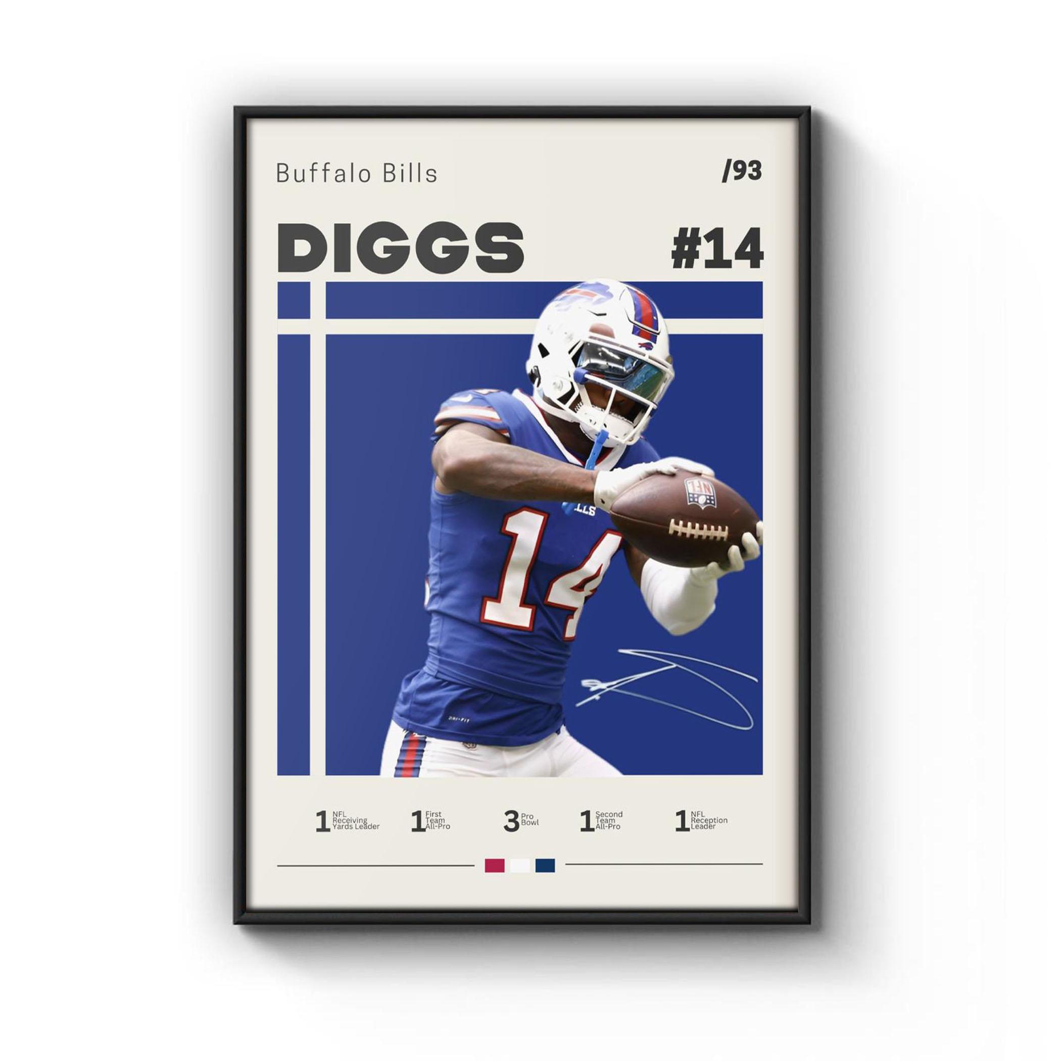 Mid Century Stefon Diggs Buffalo Bills Poster