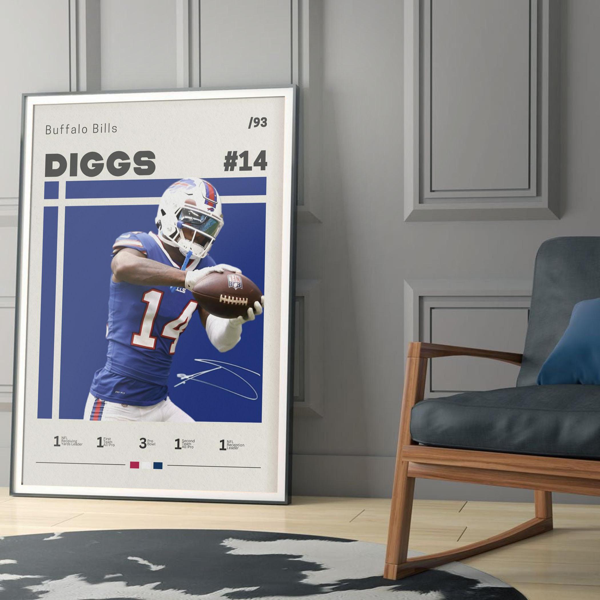 Mid Century Stefon Diggs Buffalo Bills Poster
