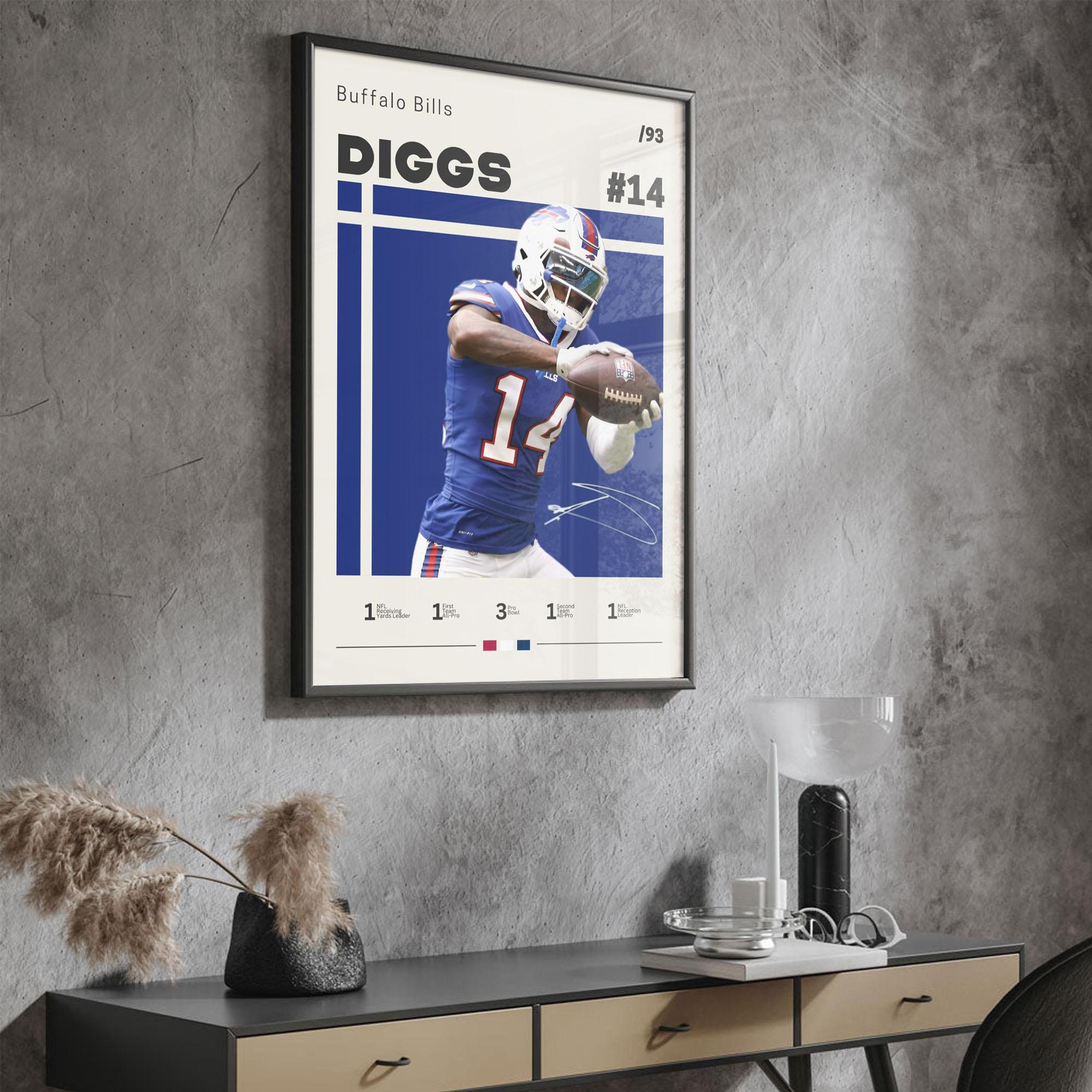 Mid Century Stefon Diggs Buffalo Bills Poster