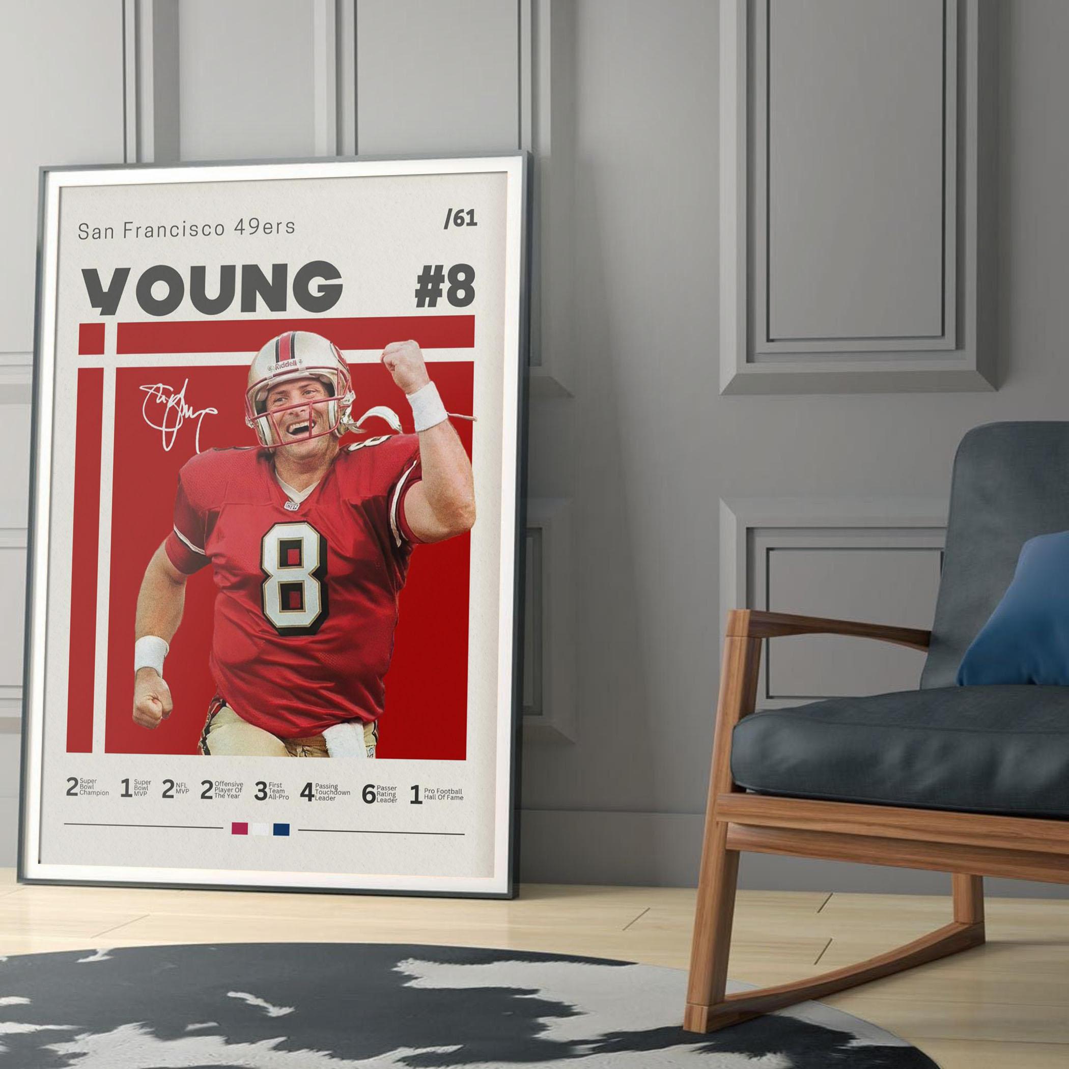 Mid Century Steve Young San Francisco 49ers Poster