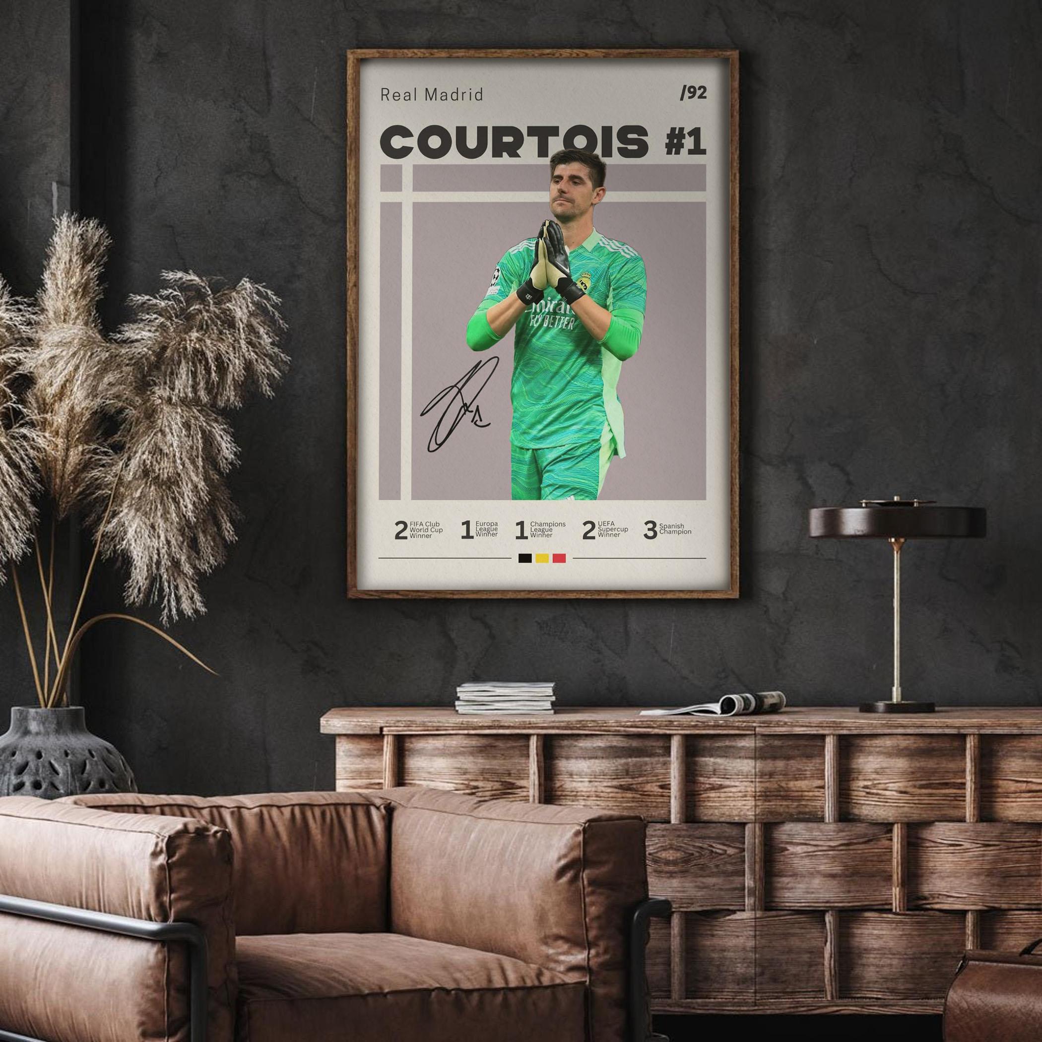 Mid Century Thibaut Courtois Real Madrid Poster