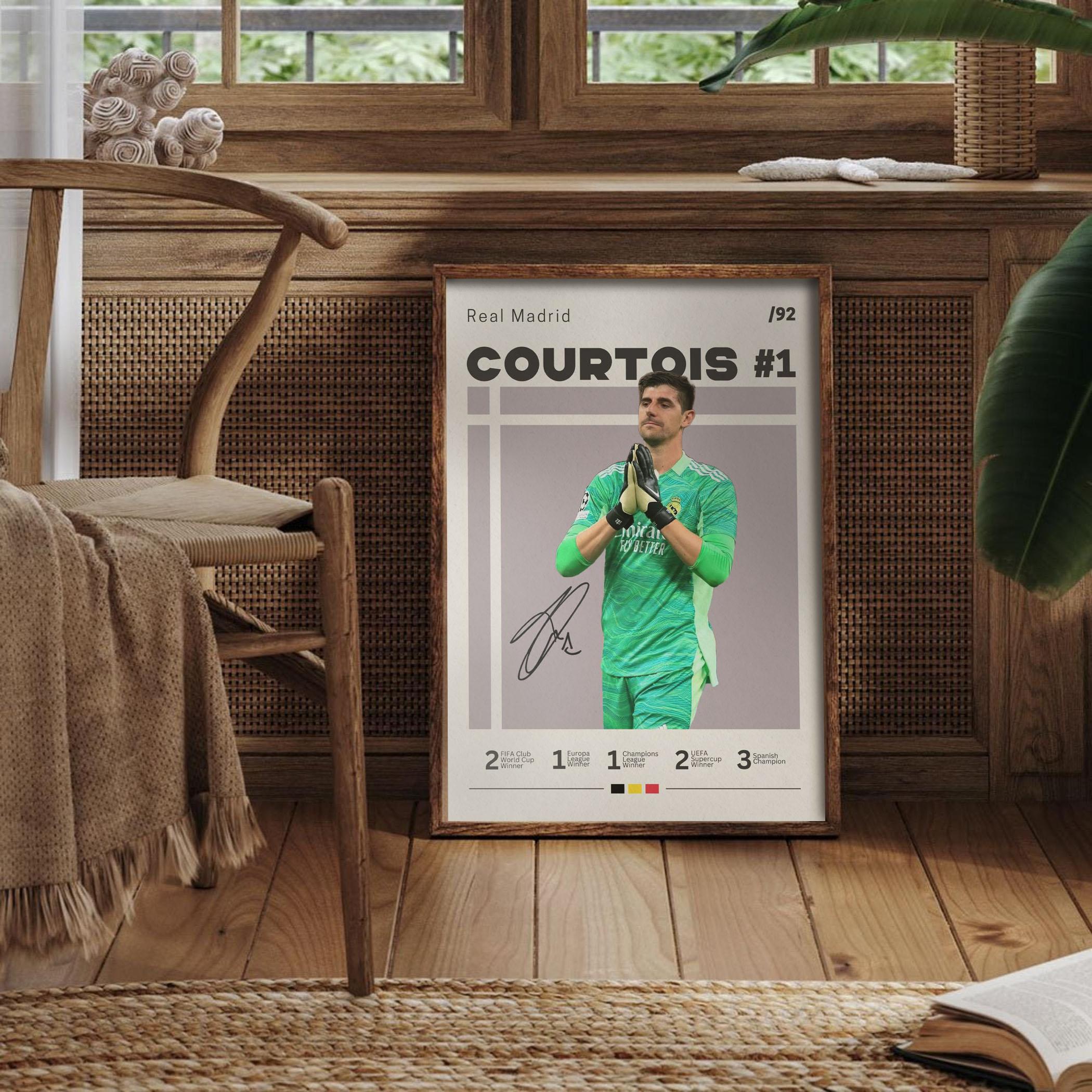 Mid Century Thibaut Courtois Real Madrid Poster