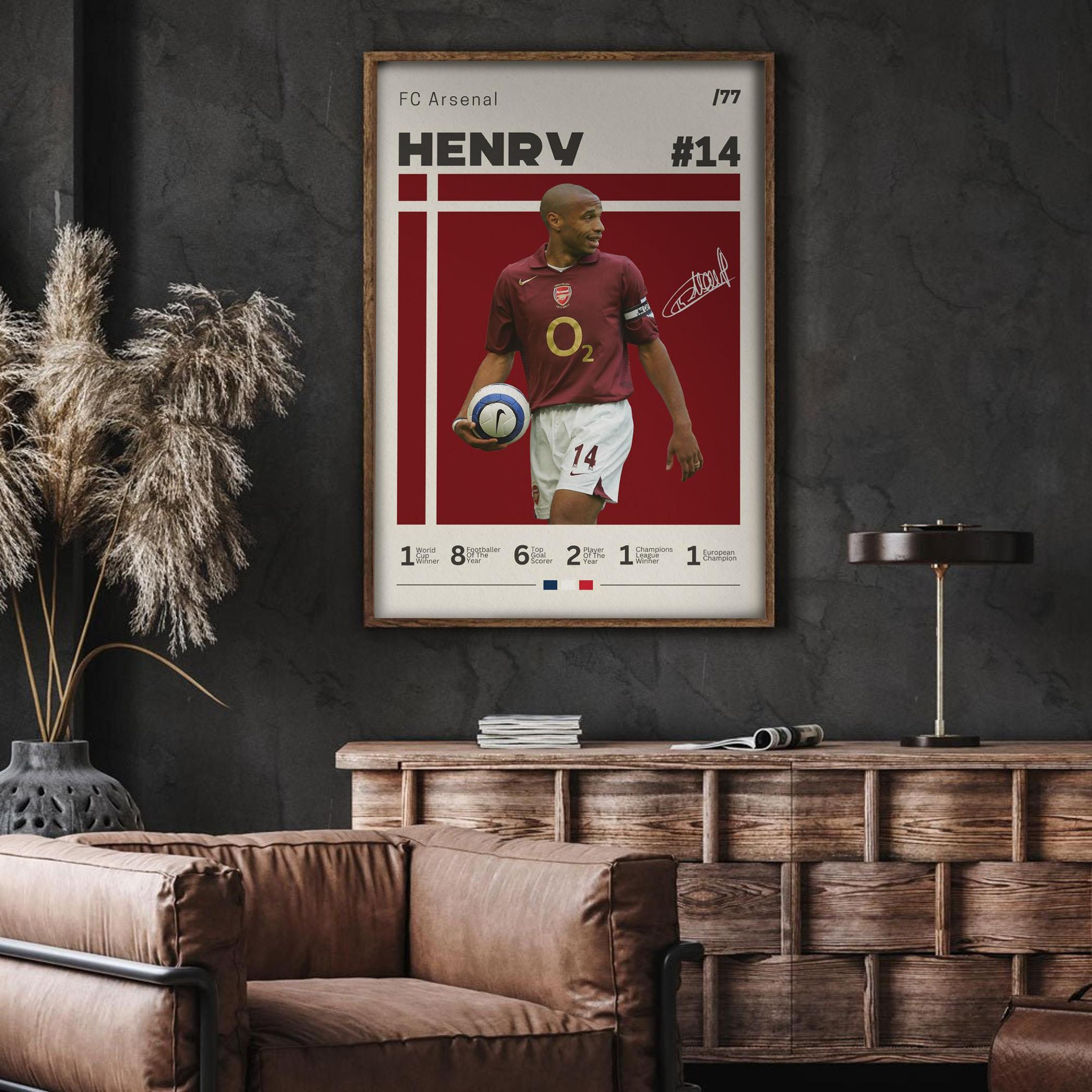 Mid Century Thierry Henry FC Arsenal Poster