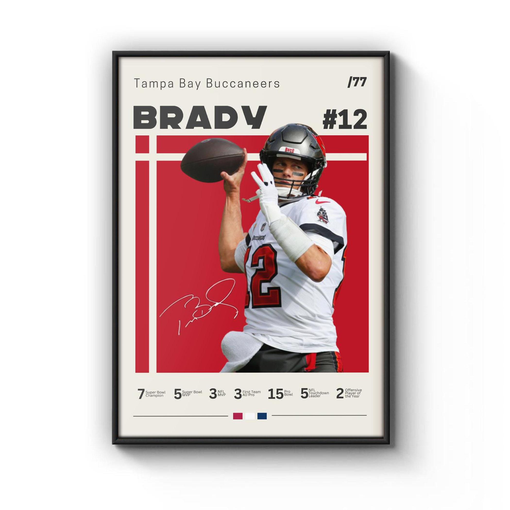 Mid Century Tom Brady Tampa Bay Buccaneers Poster