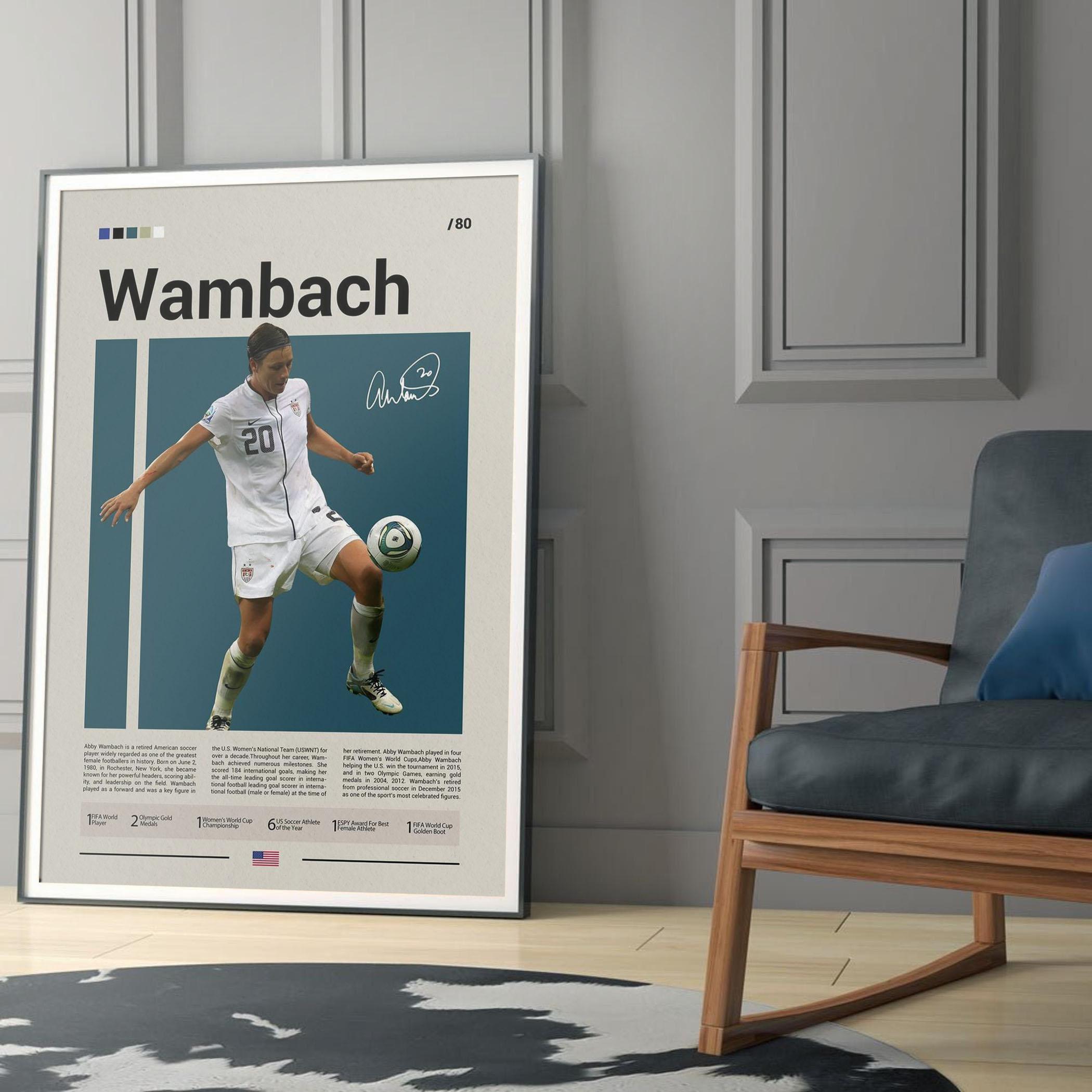 Minimalist Abby Wambach USWNT Soccer Poster