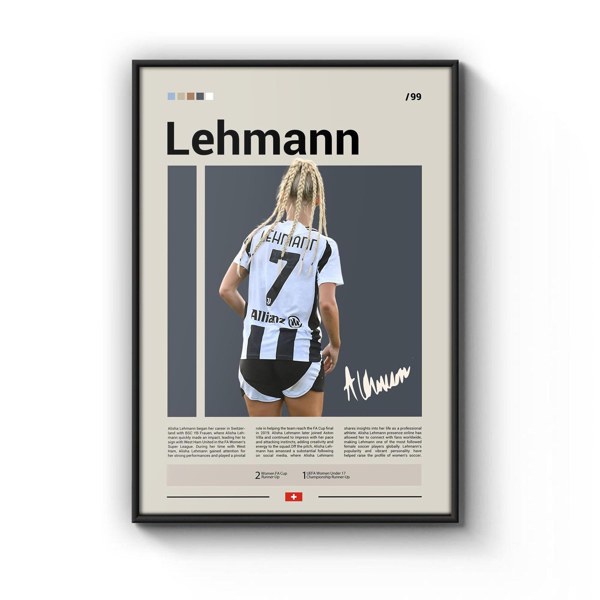 Minimalist Alisha Lehmann USWNT Poster