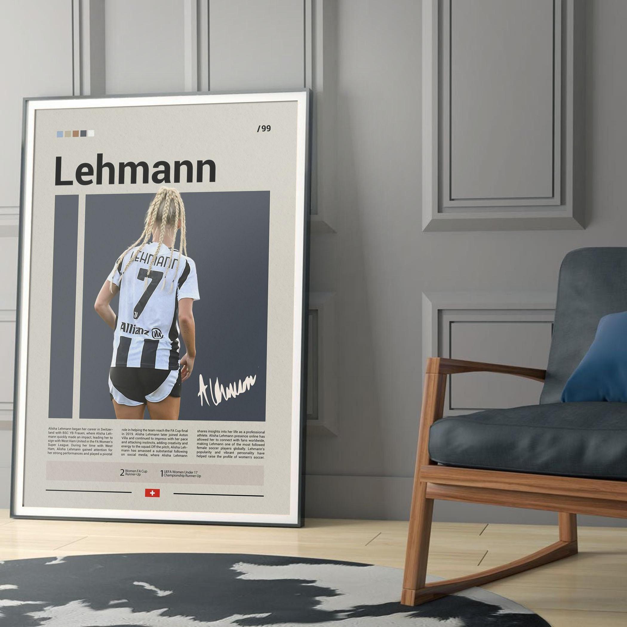 Minimalist Alisha Lehmann USWNT Poster