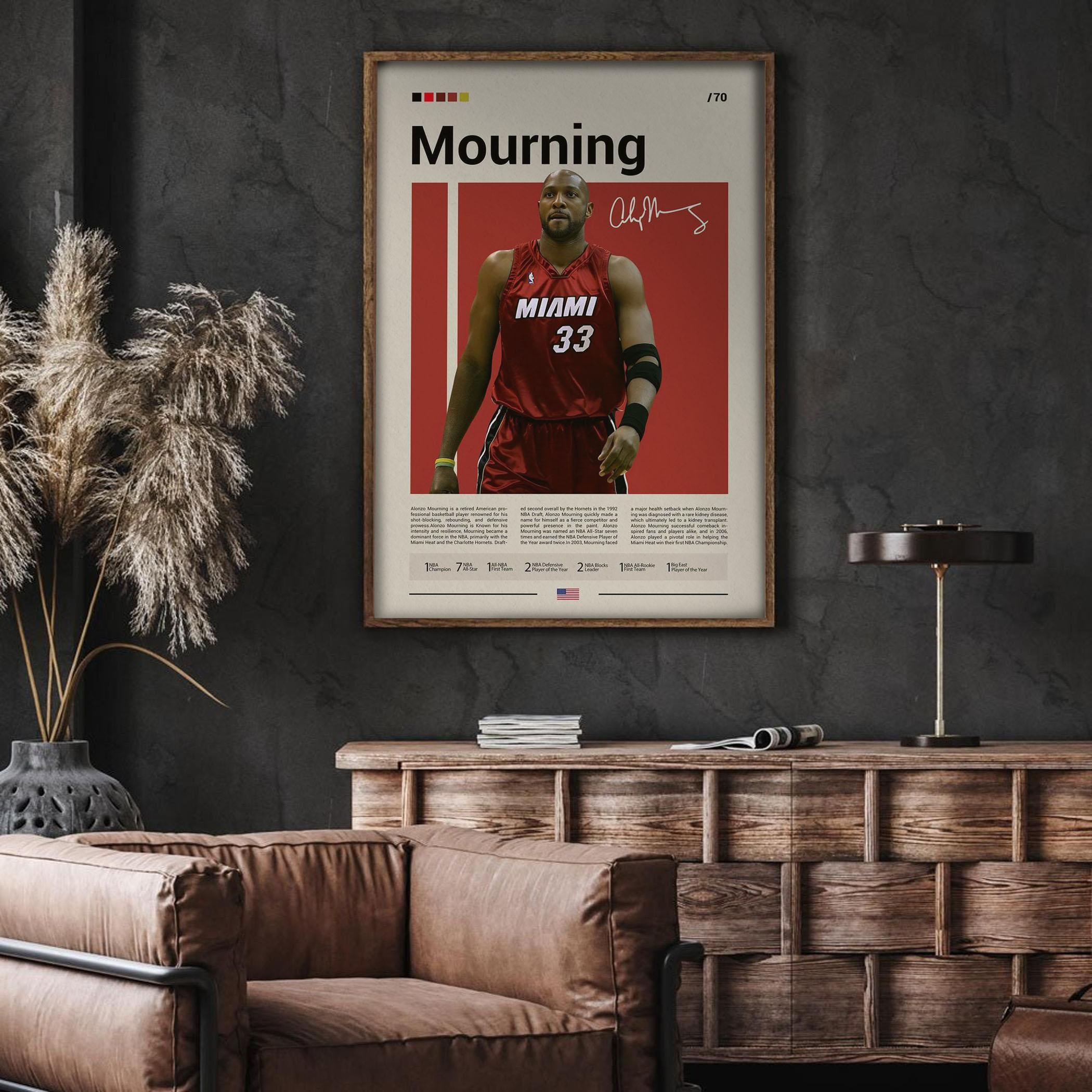 Minimalist Alonzo Mourning Miami Heat Poster