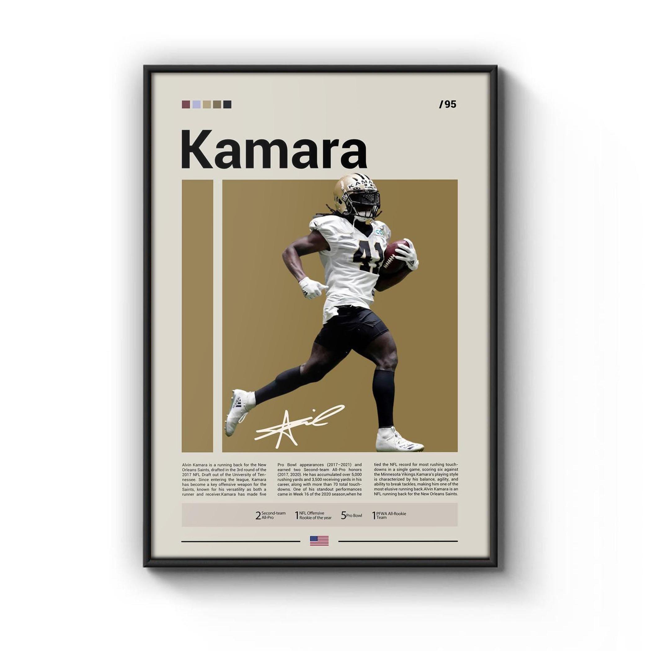 Minimalist Alvin Kamara New Orleans Saints Poster