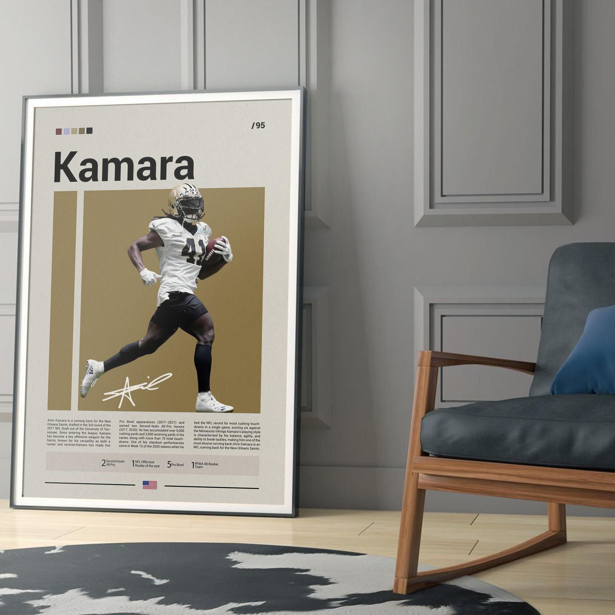 Minimalist Alvin Kamara New Orleans Saints Poster