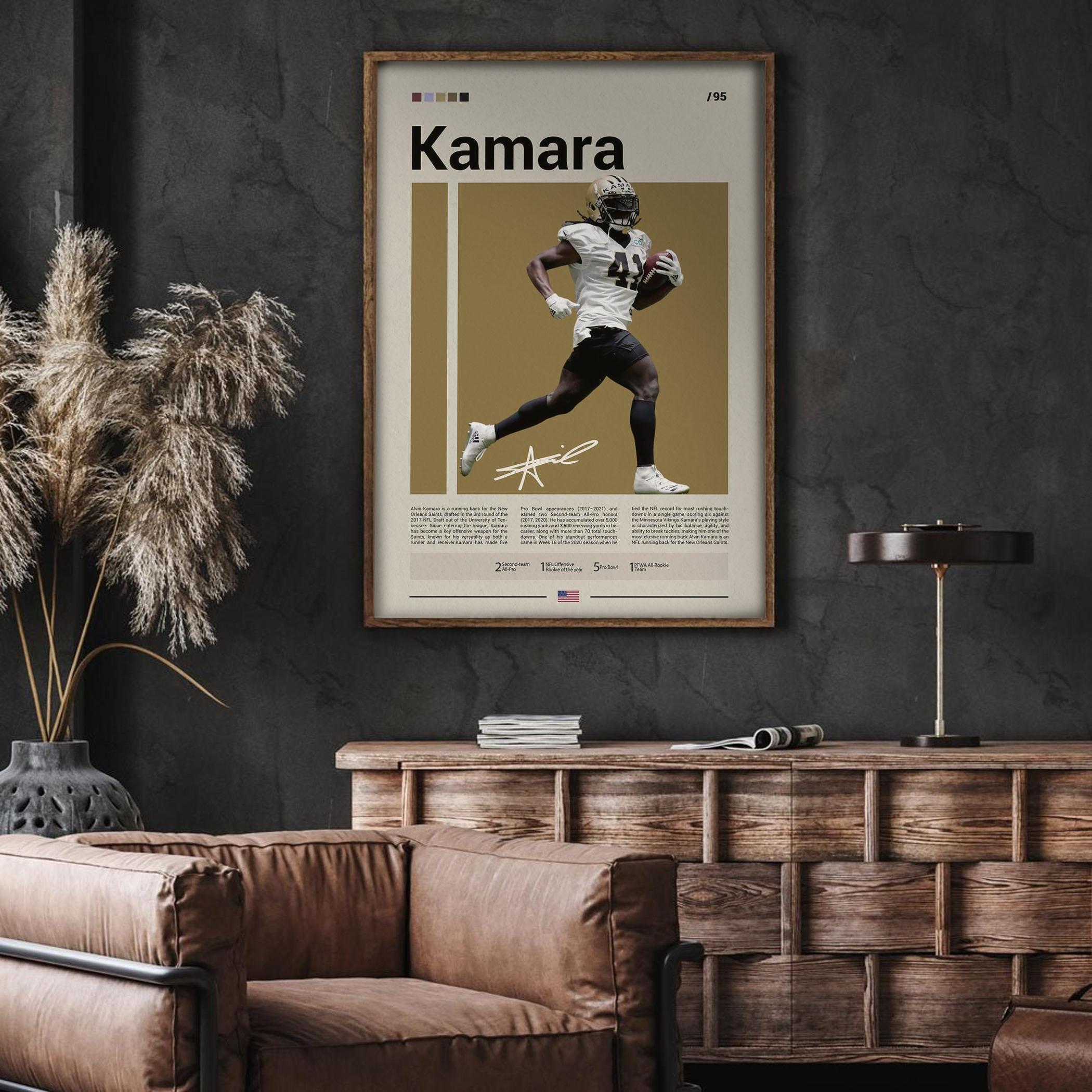 Minimalist Alvin Kamara New Orleans Saints Poster