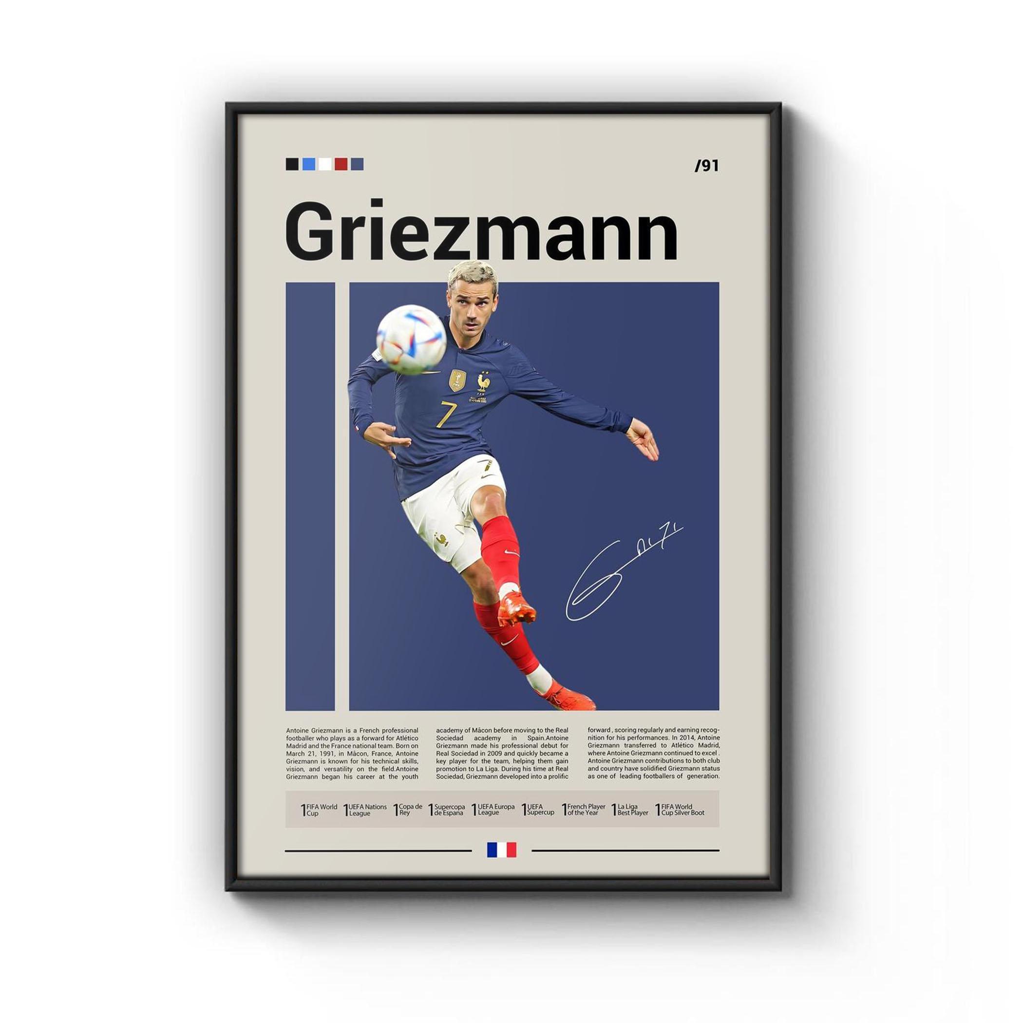 Minimalist Antoine Griezmann France National Team Poster