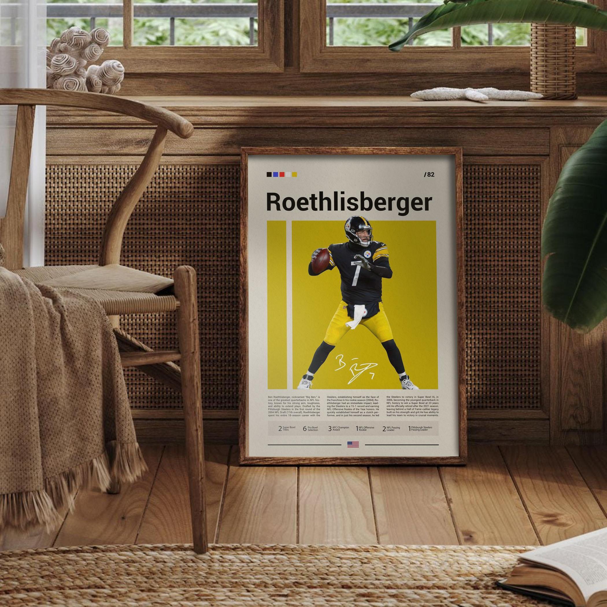 Minimalist Ben Roethlisberger Pittsburgh Steelers Poster