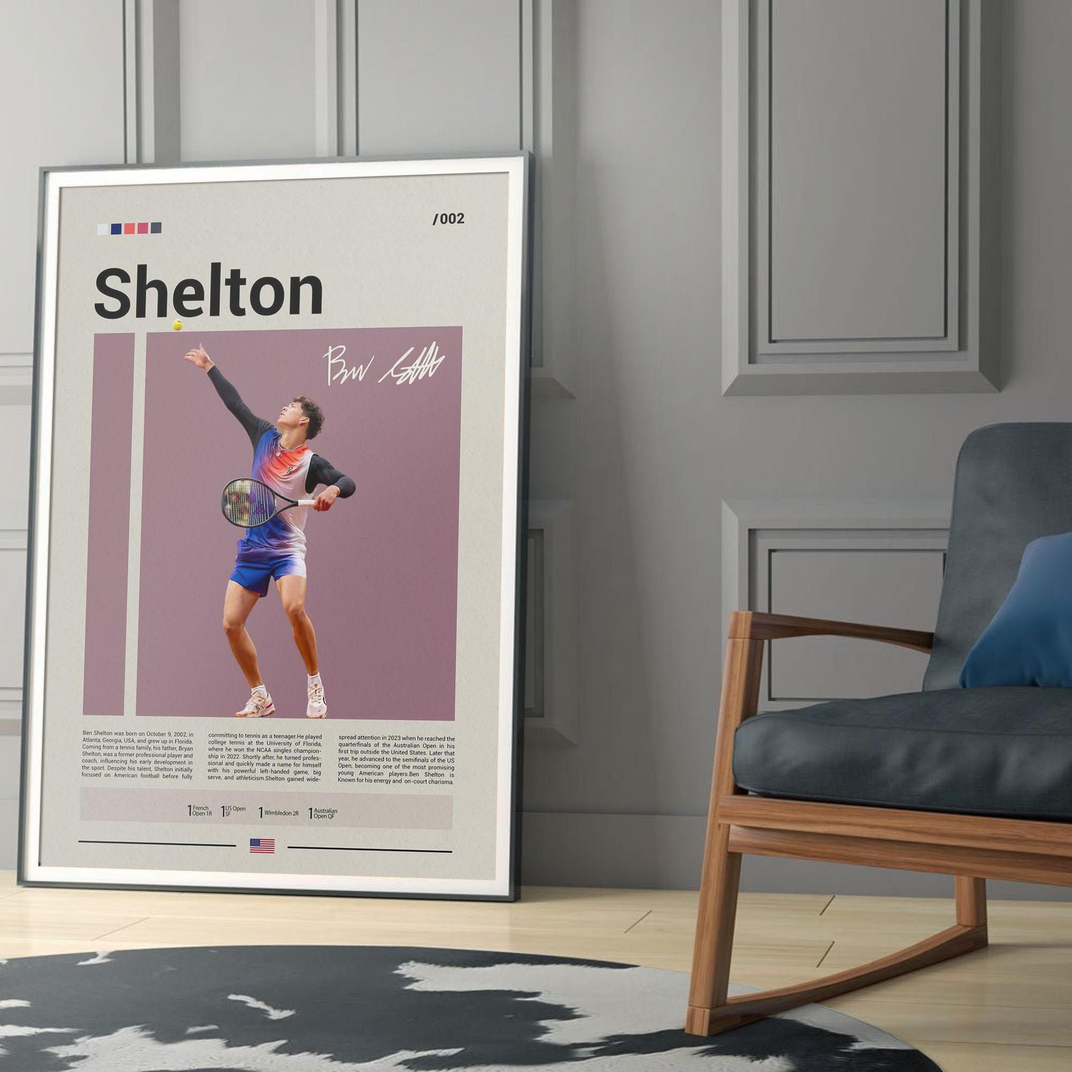 Minimalist Ben Shelton Poster