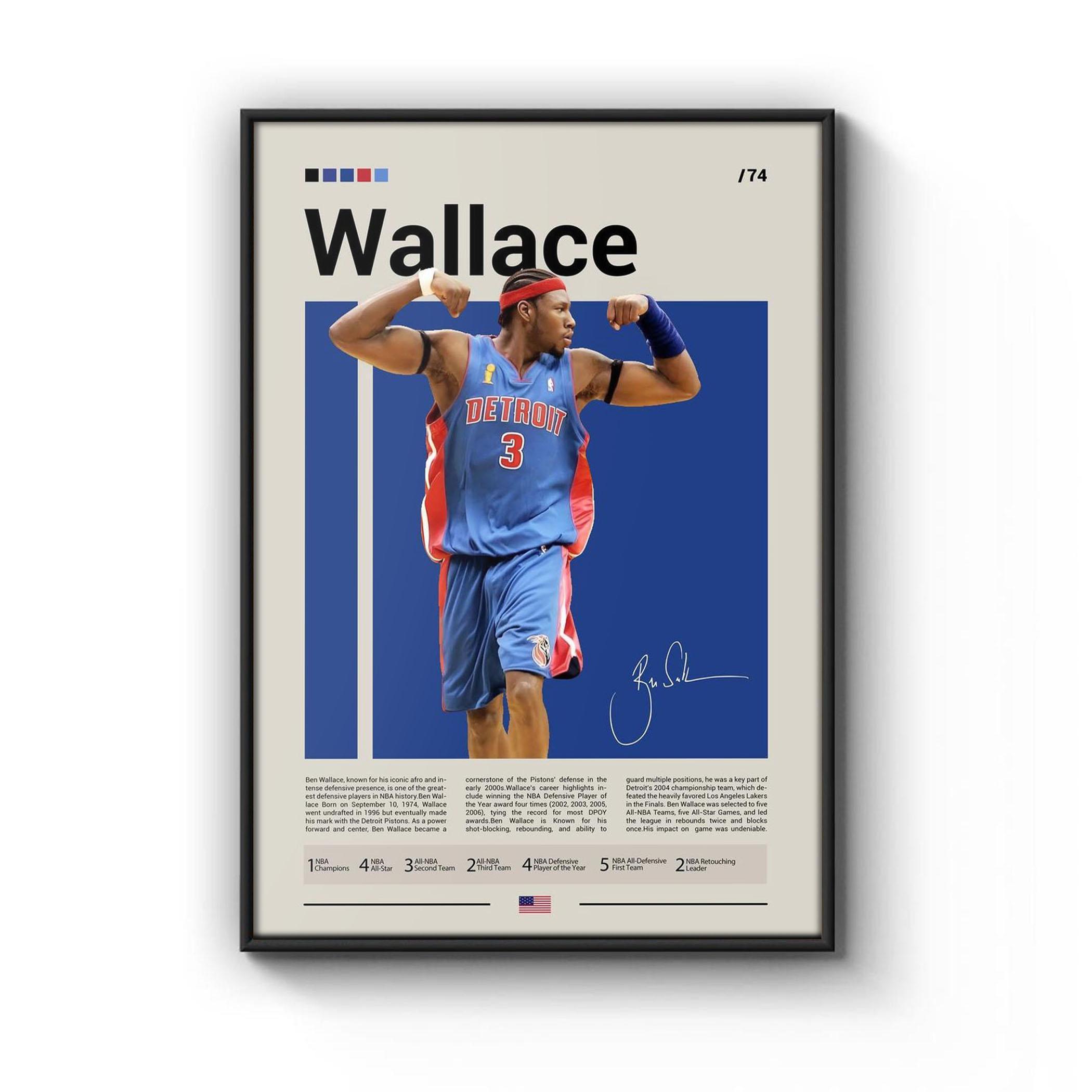 Minimalist Ben Wallace Detroit Pistons Poster