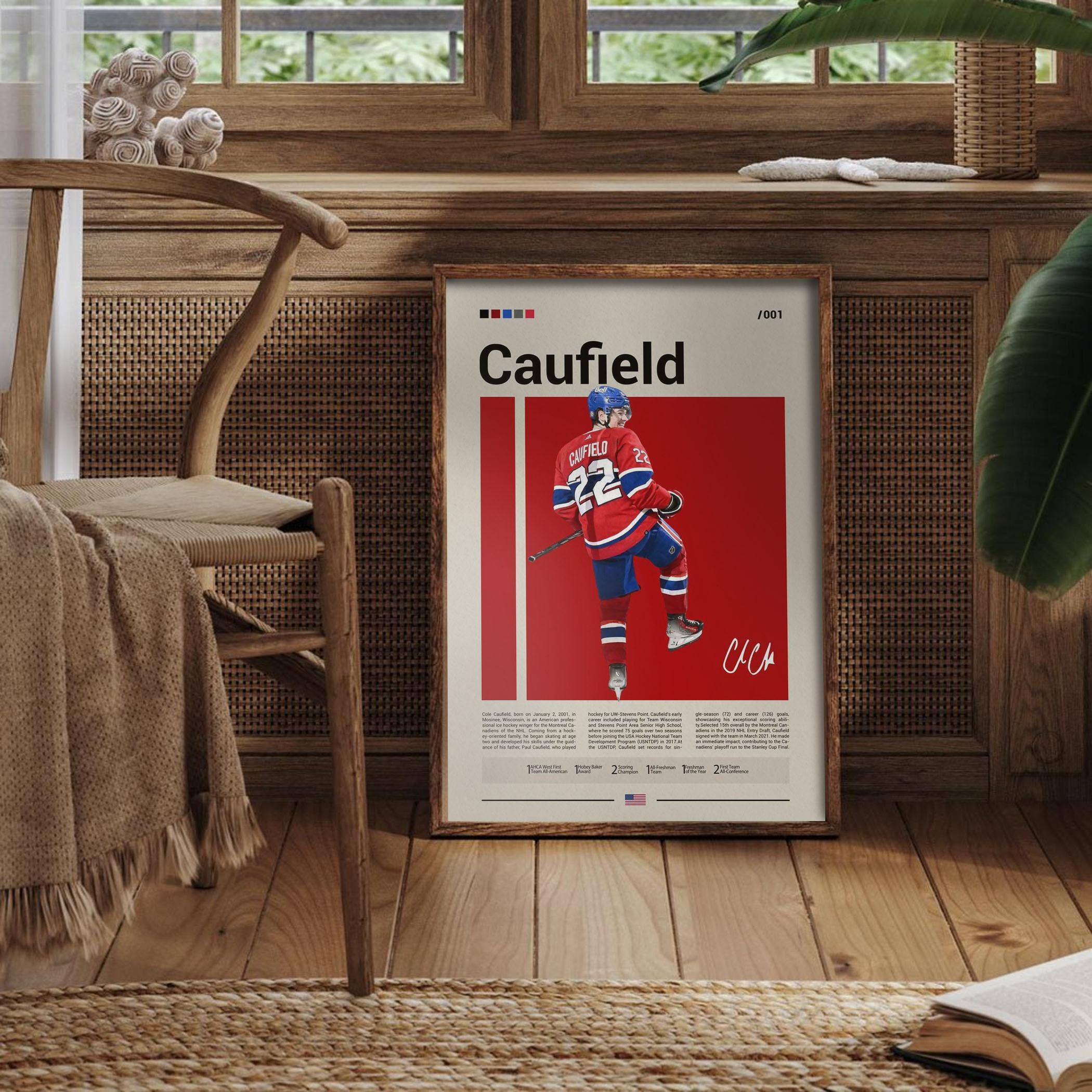 Minimalist Cole Caufield Montreal Canadiens Wall Poster