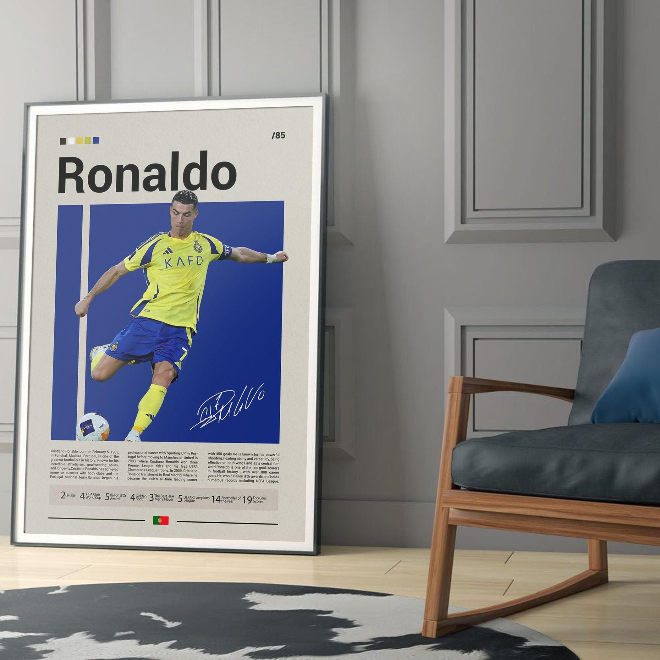 Minimalist Cristiano Ronaldo Al-Nassr Soccer Poster
