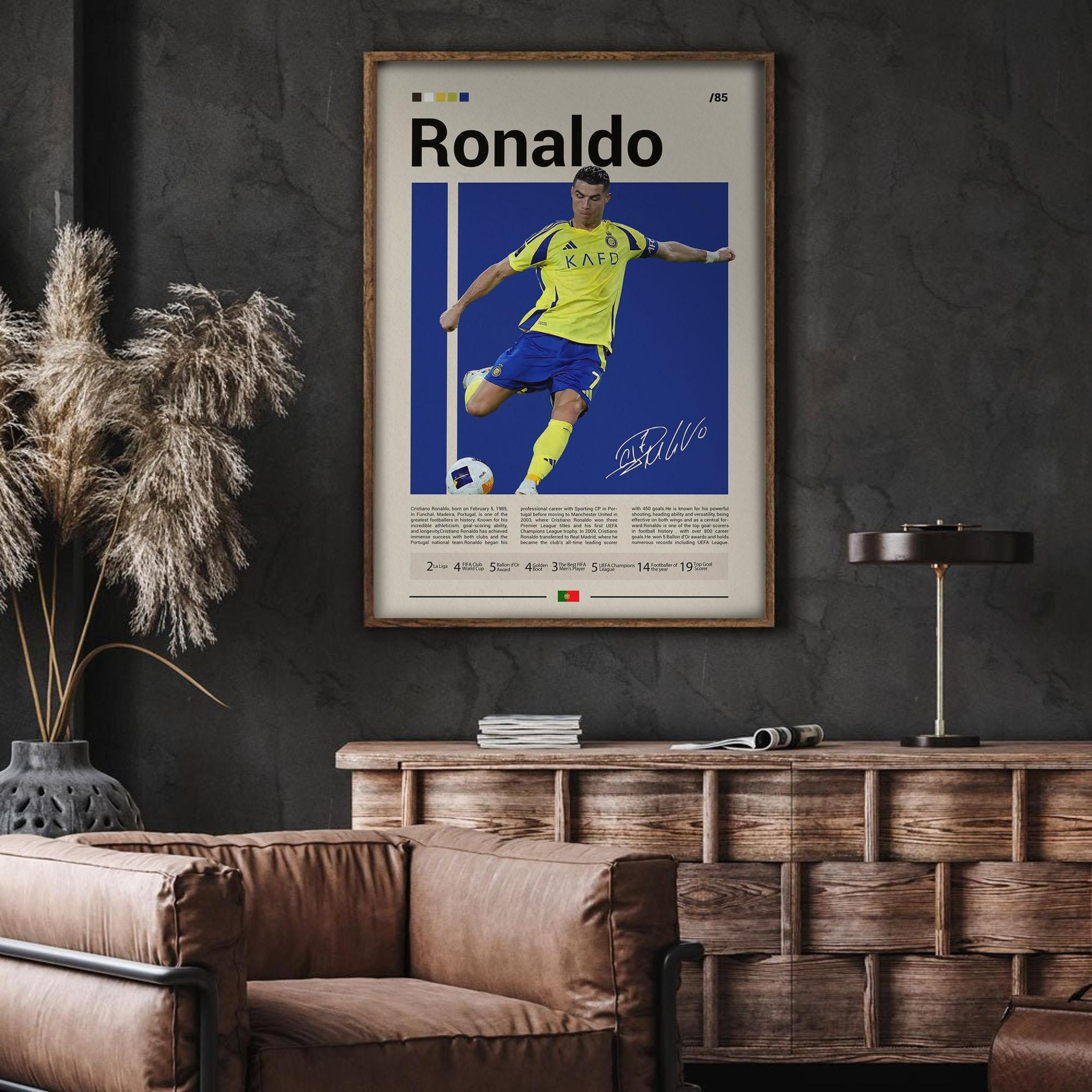 Minimalist Cristiano Ronaldo Al-Nassr Soccer Poster