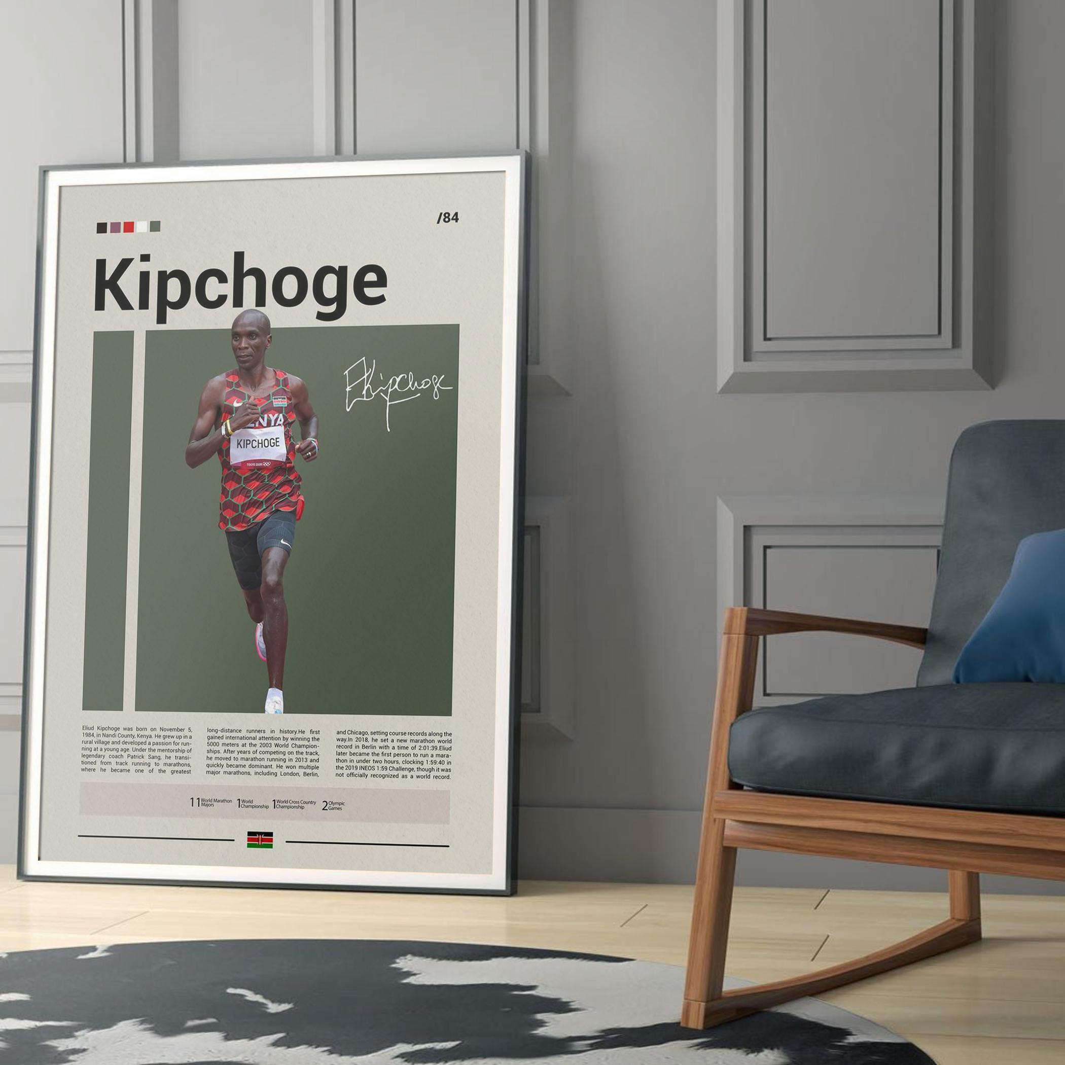 Minimalist Eliud Kipchoge Marathon Poster