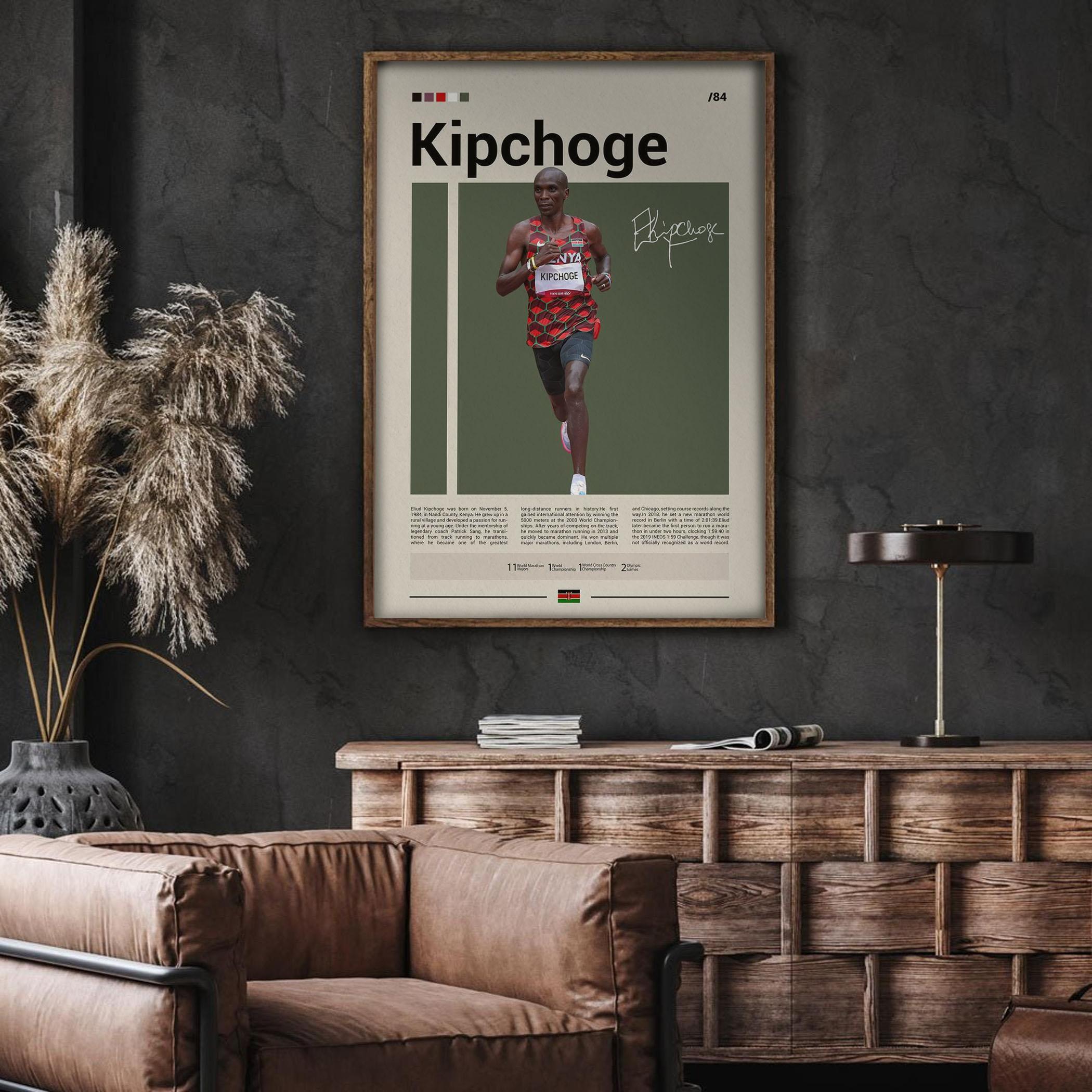 Minimalist Eliud Kipchoge Marathon Poster