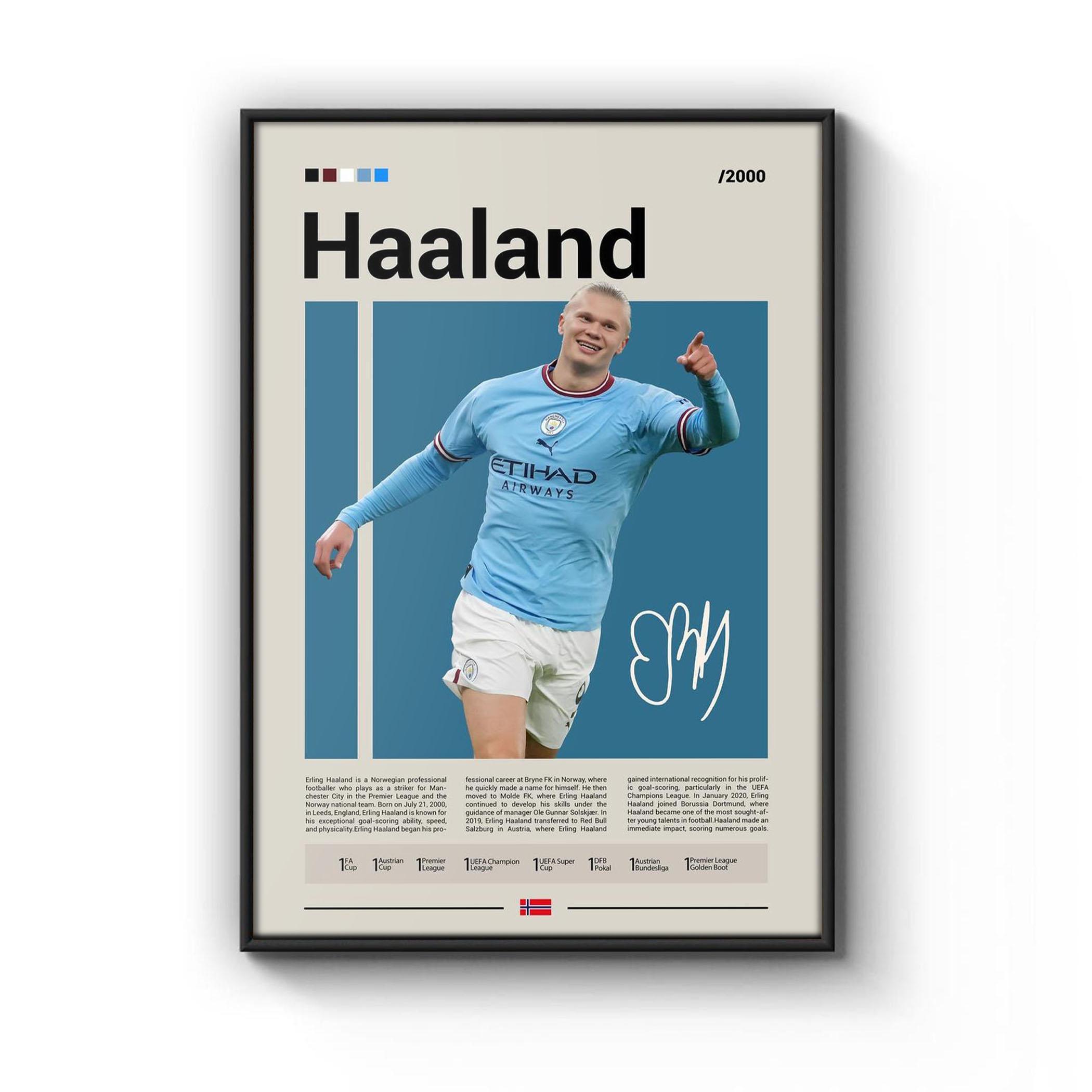 Minimalist Erling Haaland Manchester City Poster