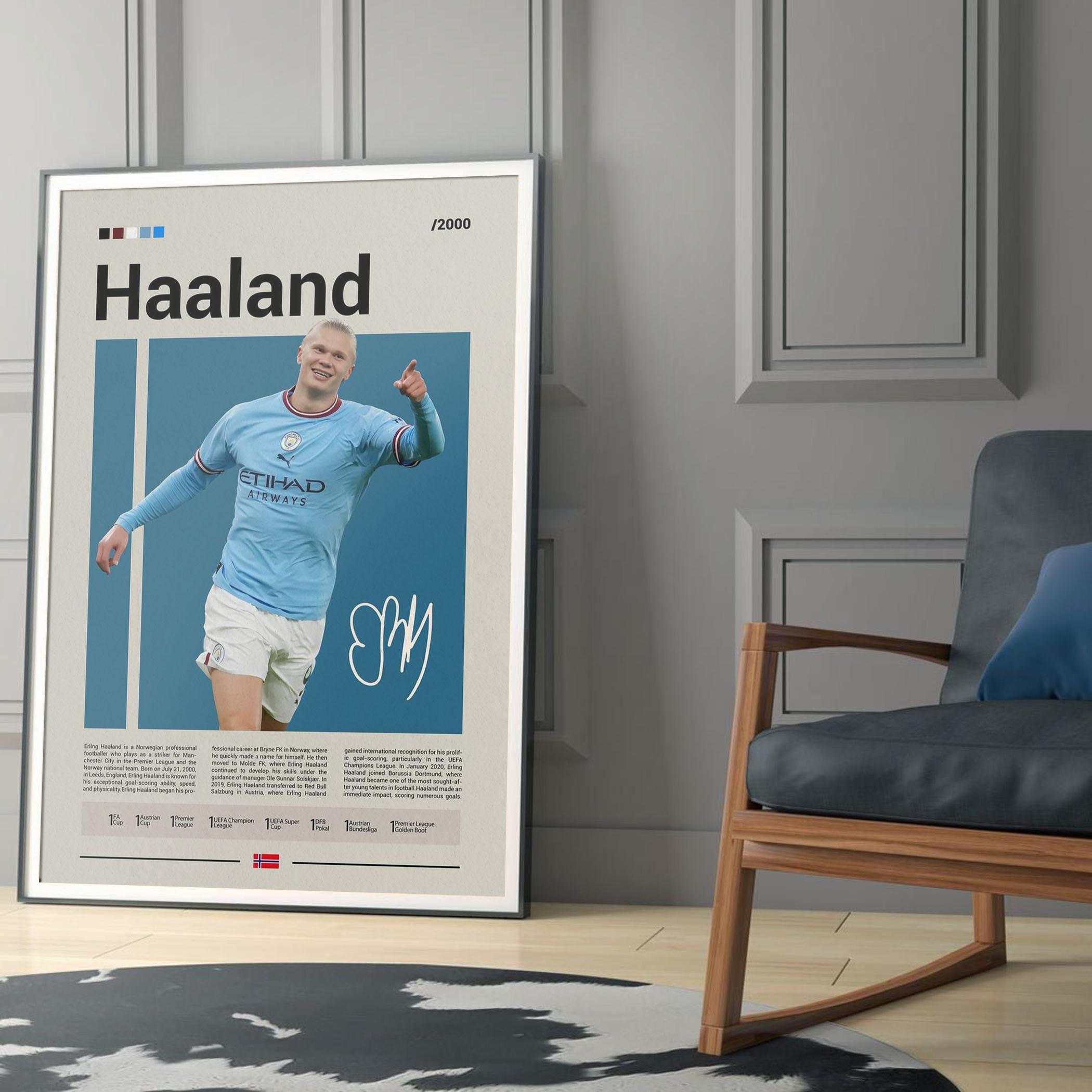 Minimalist Erling Haaland Manchester City Poster