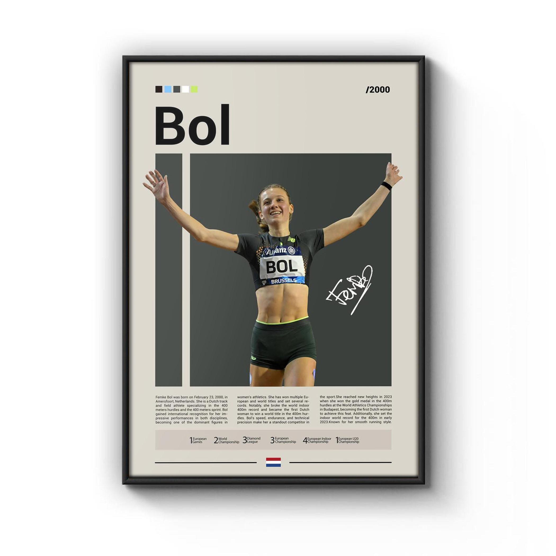 Minimalist Femke Bol Track Poster