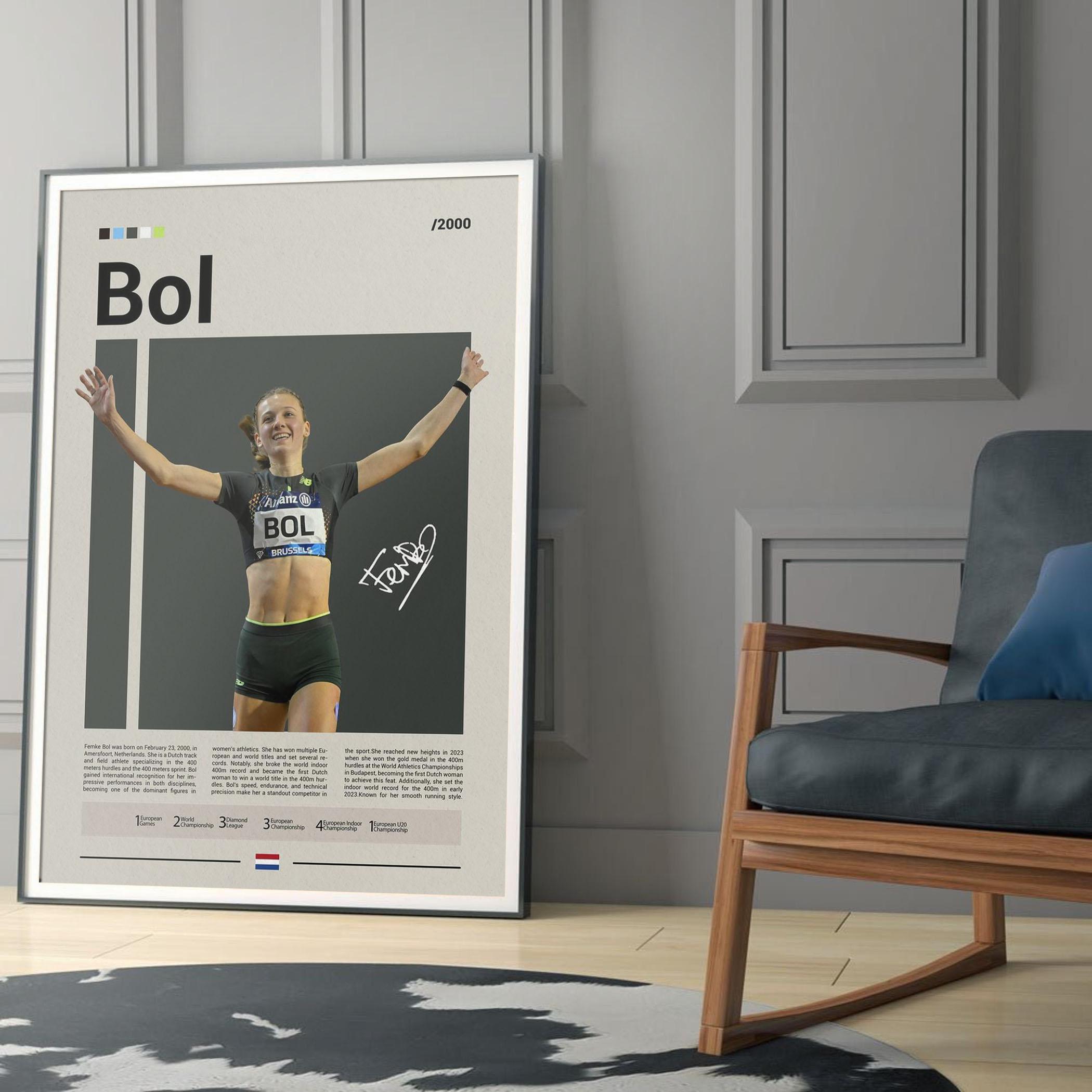 Minimalist Femke Bol Track Poster