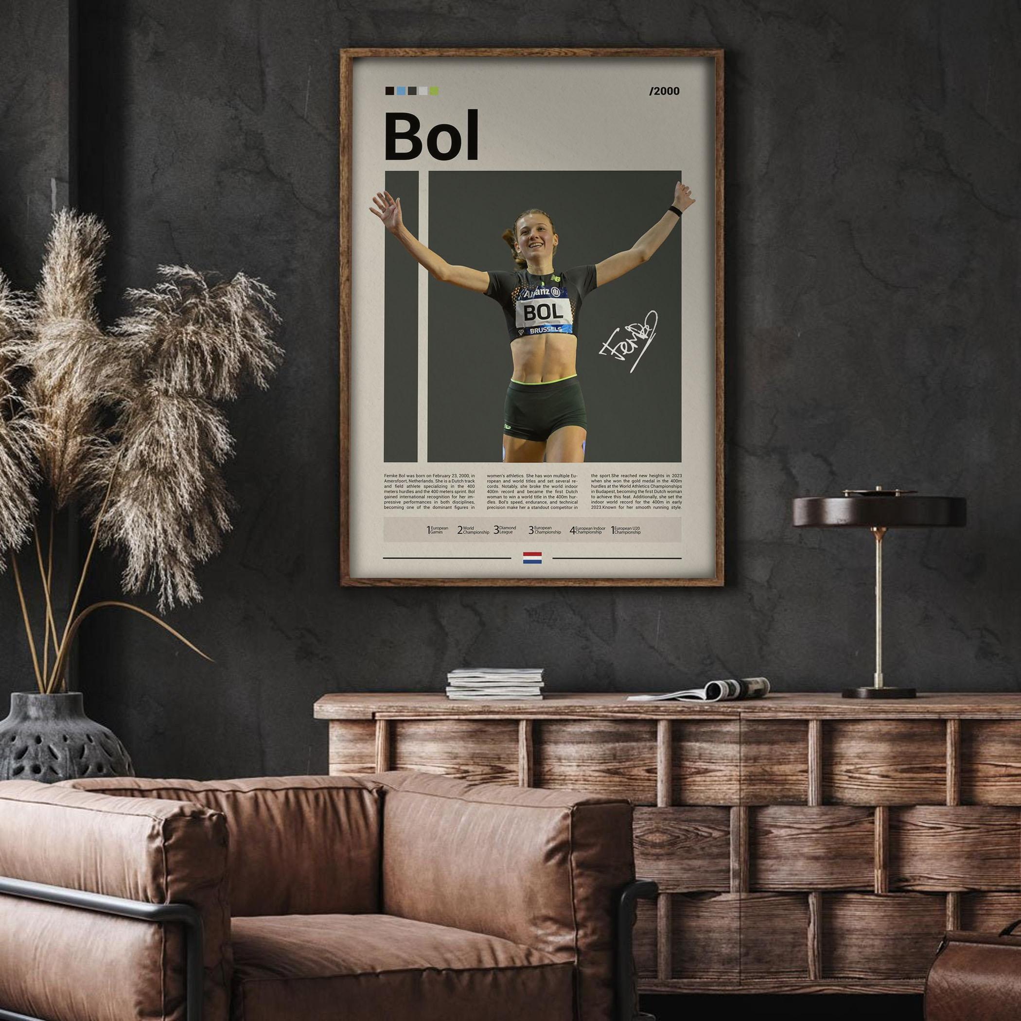 Minimalist Femke Bol Track Poster