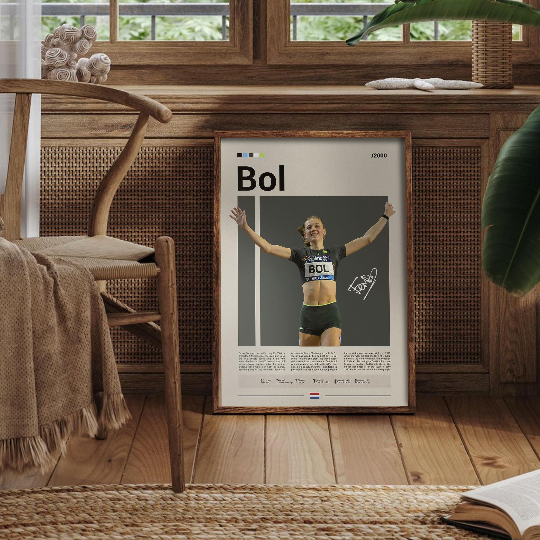 Minimalist Femke Bol Track Poster