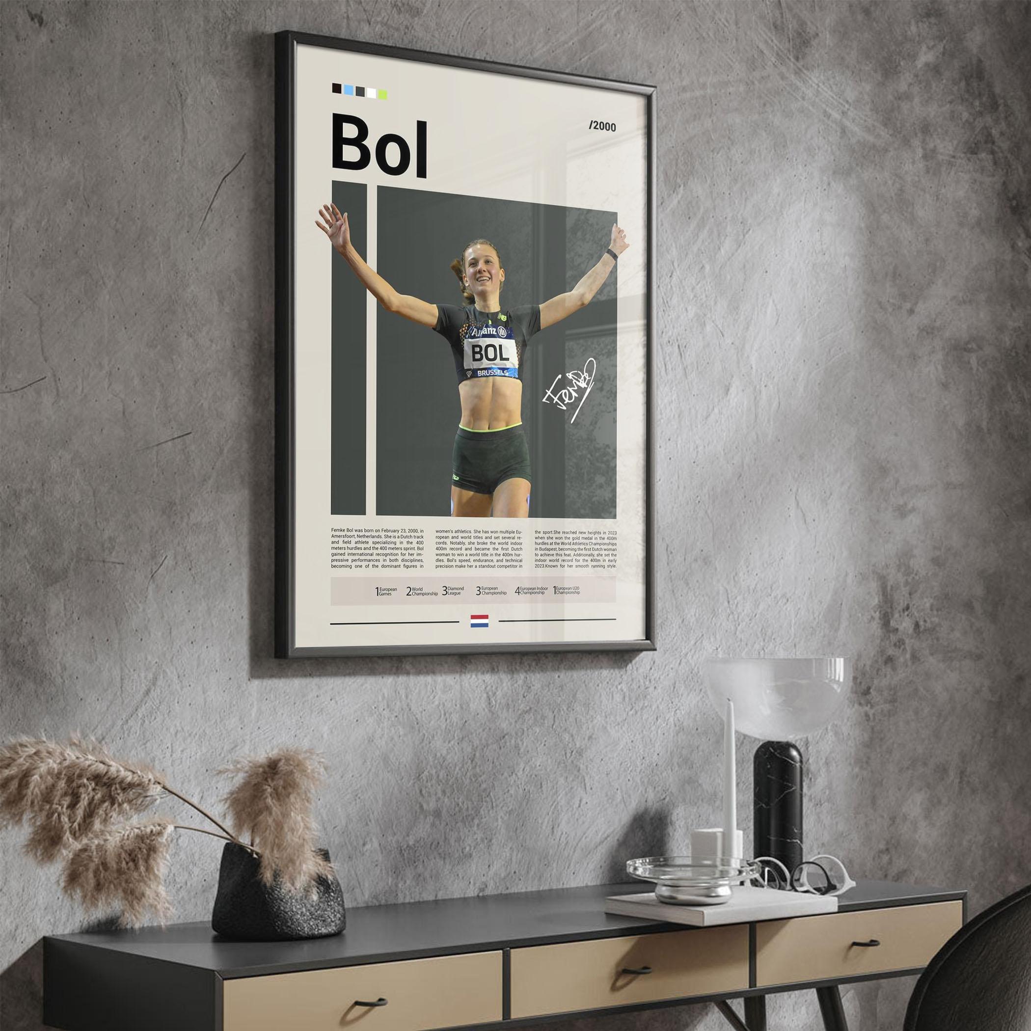 Minimalist Femke Bol Track Poster