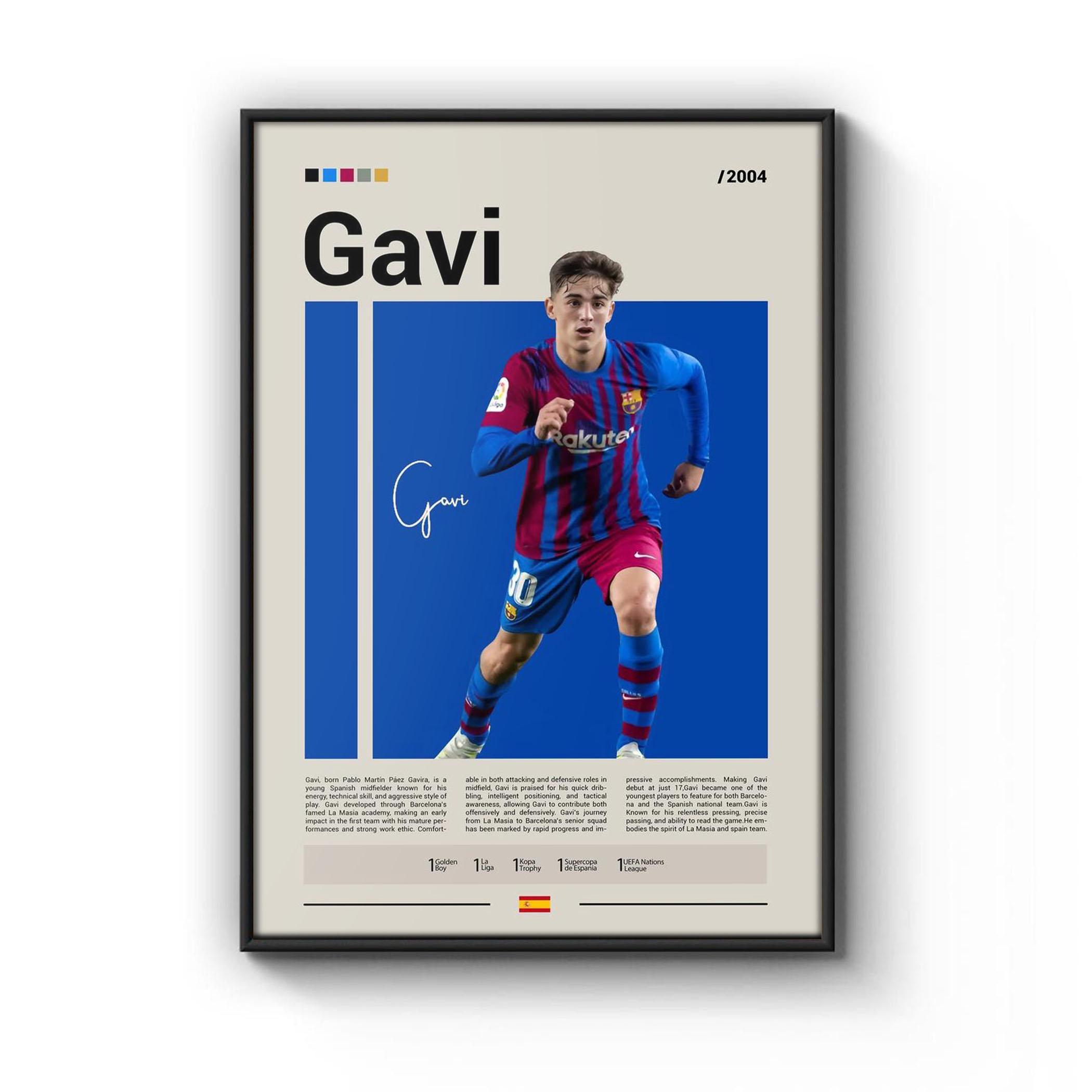 Minimalist Gavi FC Barcelona Poster