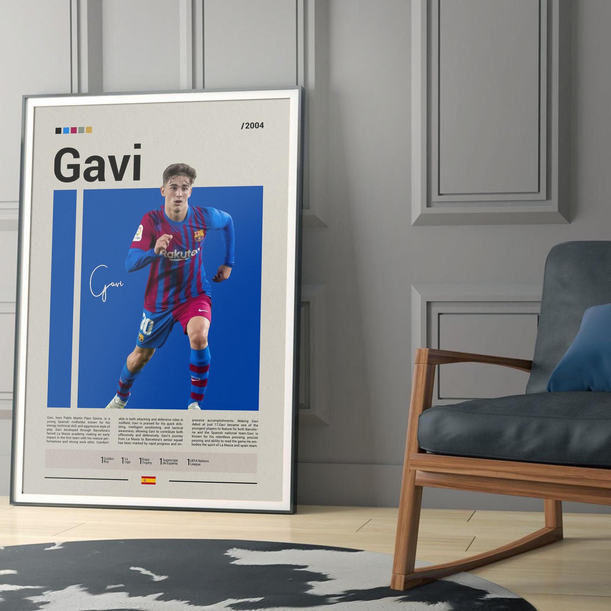 Minimalist Gavi FC Barcelona Poster