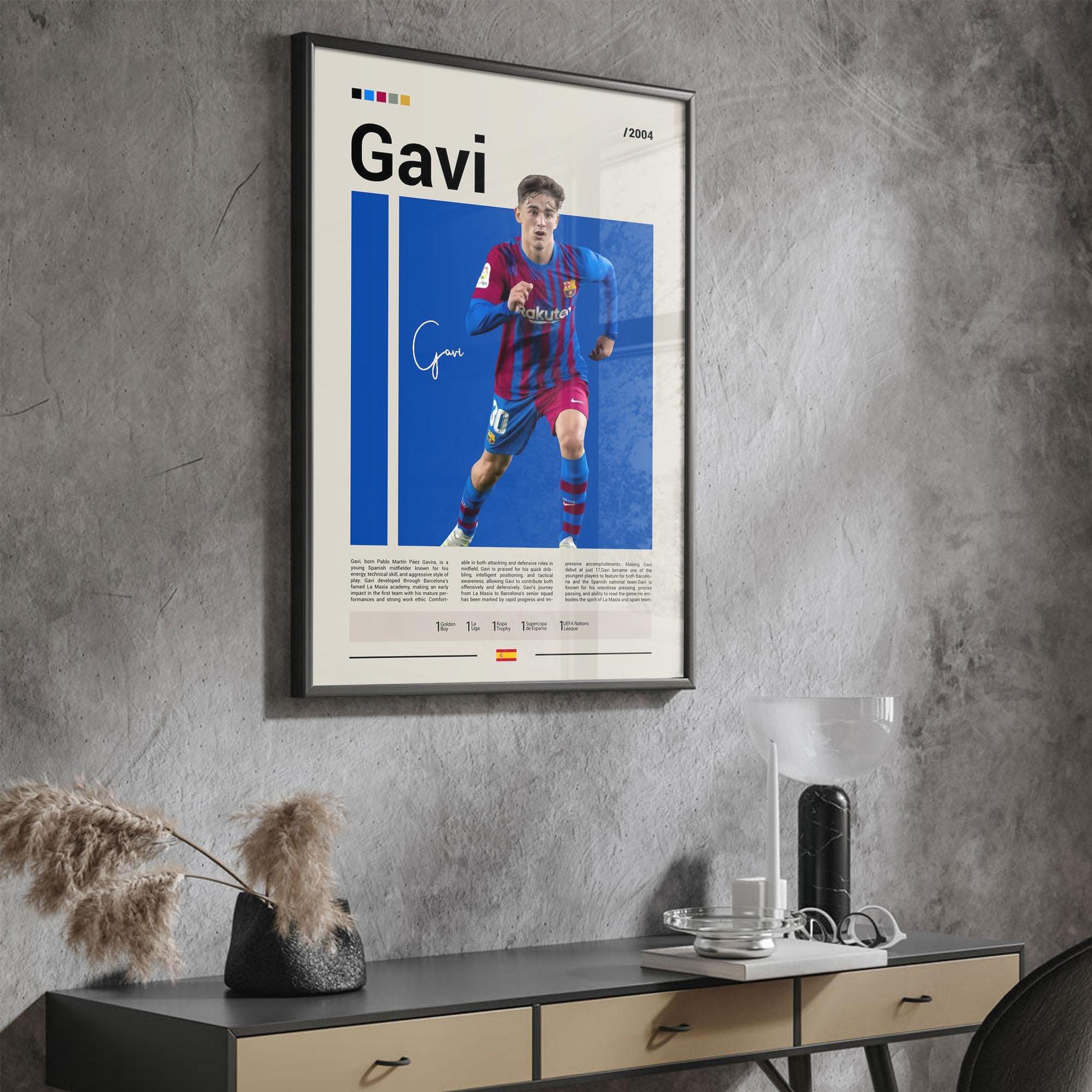 Minimalist Gavi FC Barcelona Poster