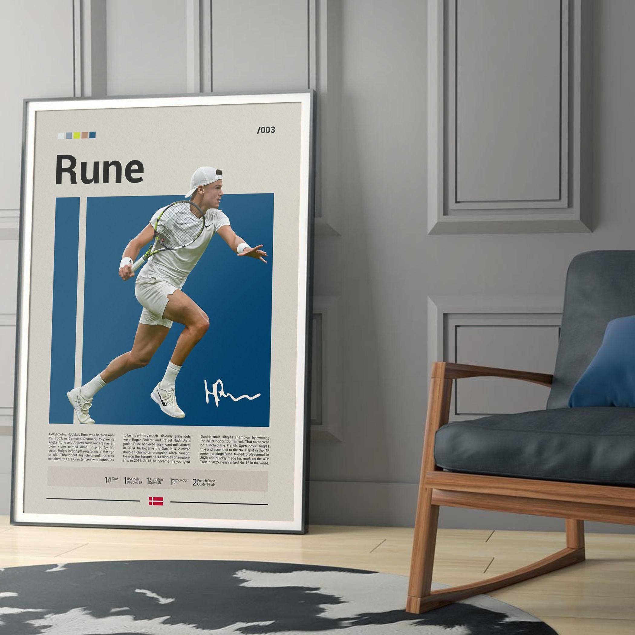 Minimalist Holger Rune Poster