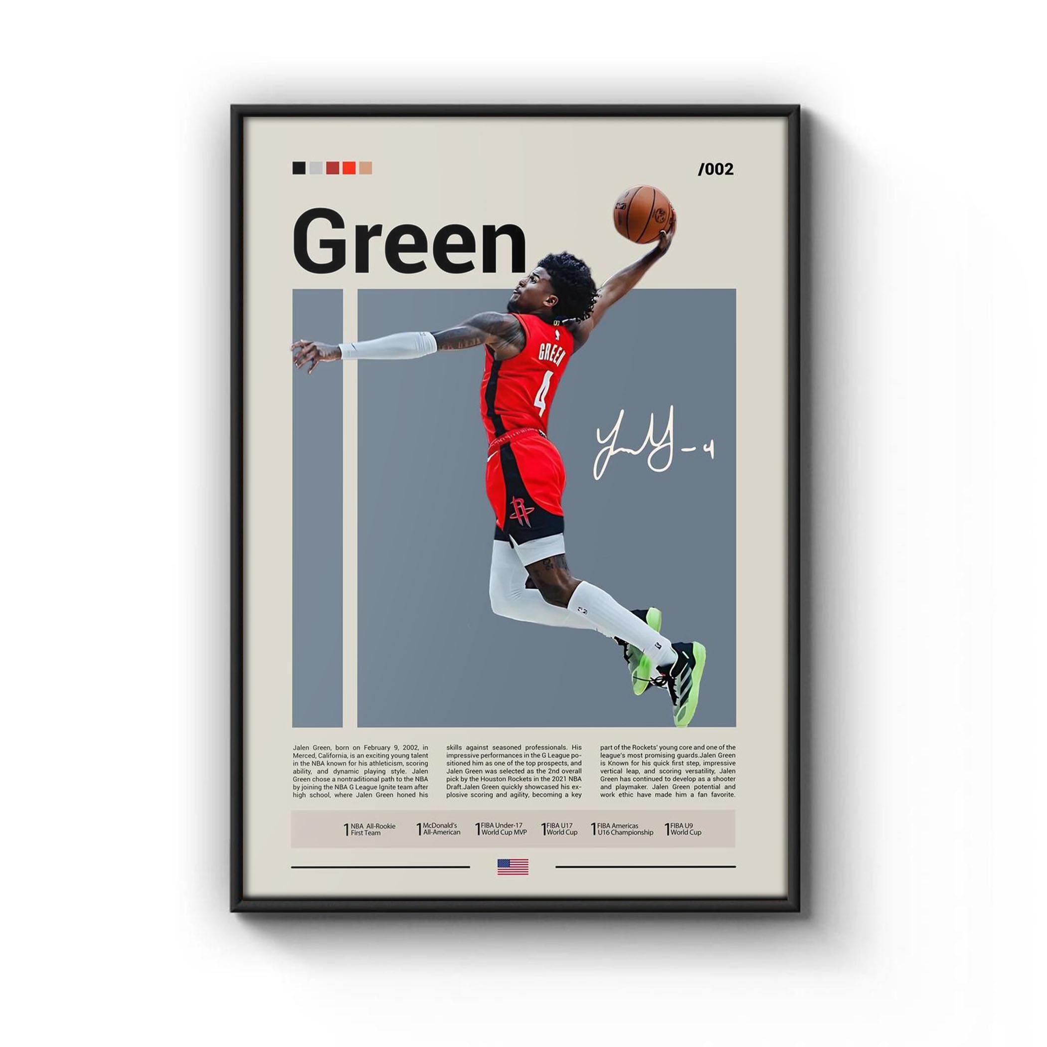 Minimalist Jalen Green Houston Rockets Poster
