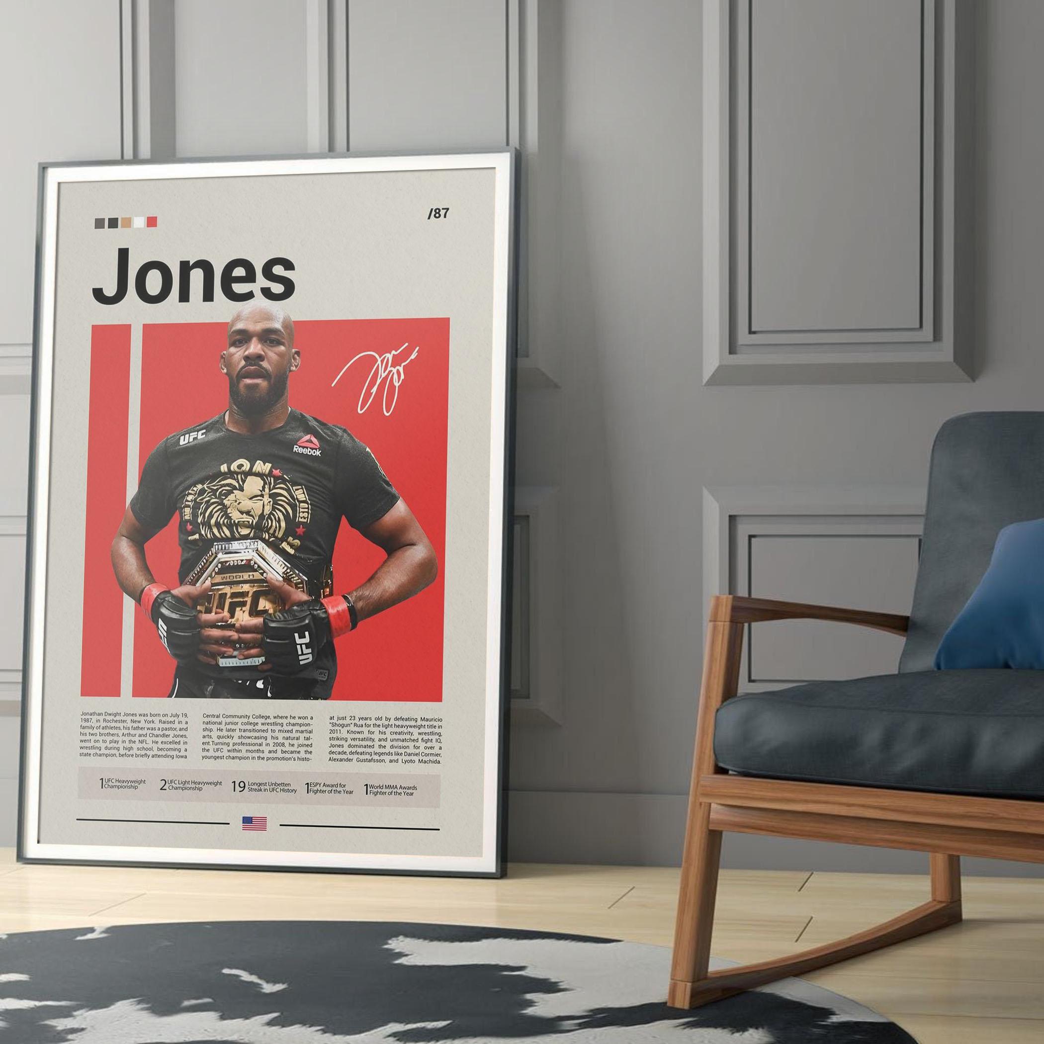 Minimalist Jon Jones Fighting Poster