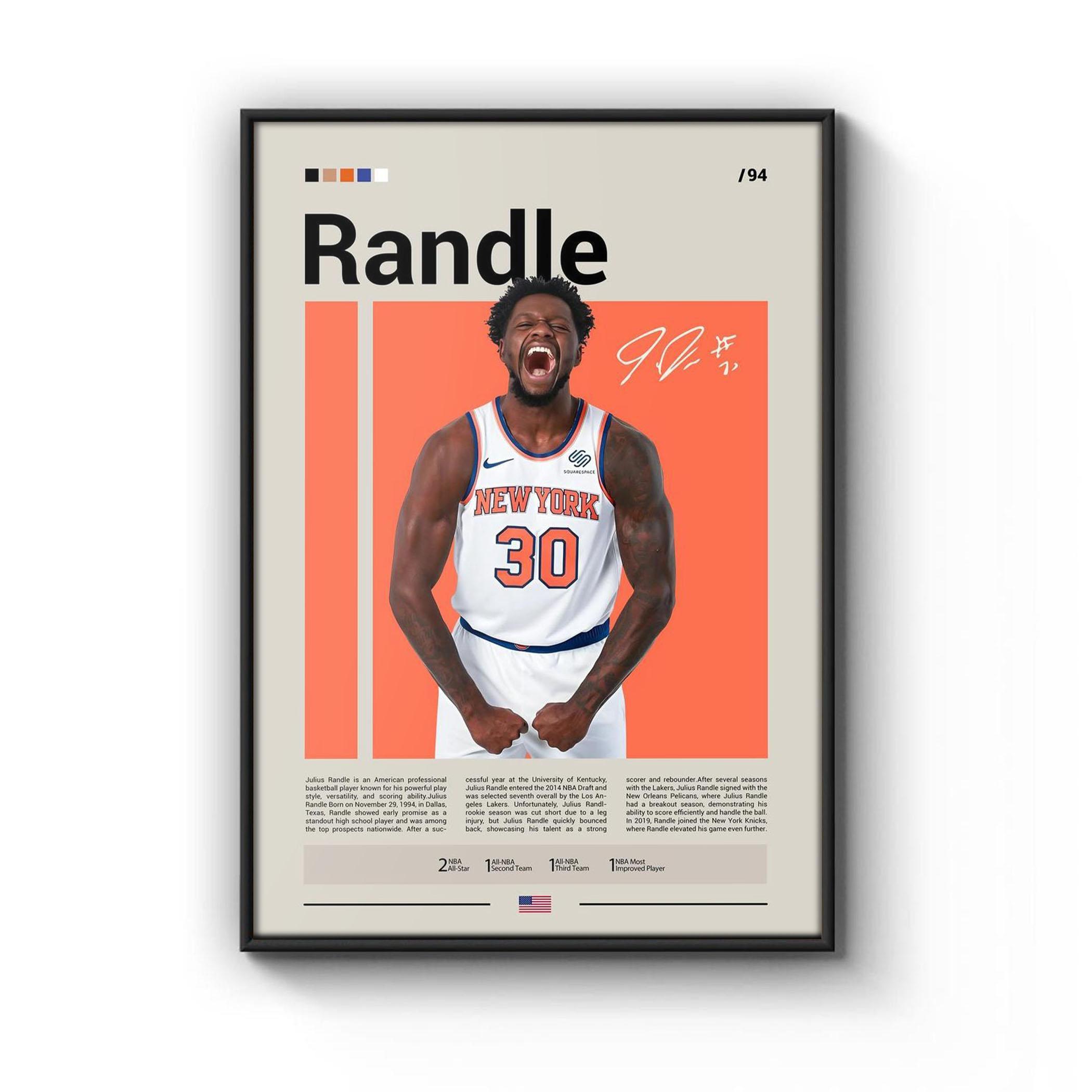 Minimalist Julius Randle New York Knicks Poster