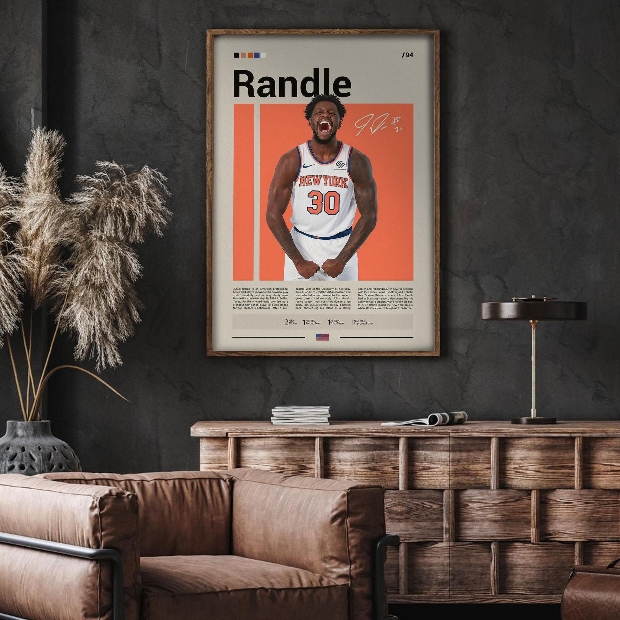 Minimalist Julius Randle New York Knicks Poster
