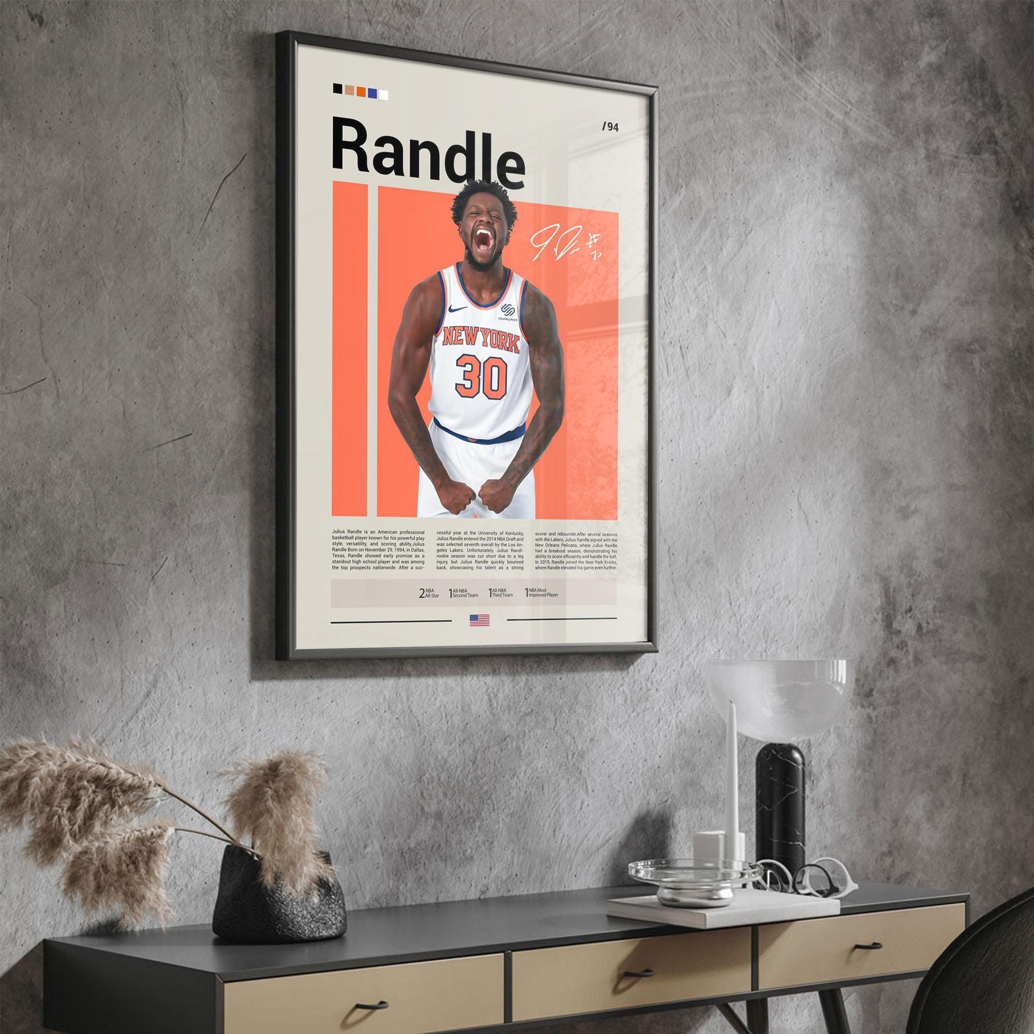 Minimalist Julius Randle New York Knicks Poster