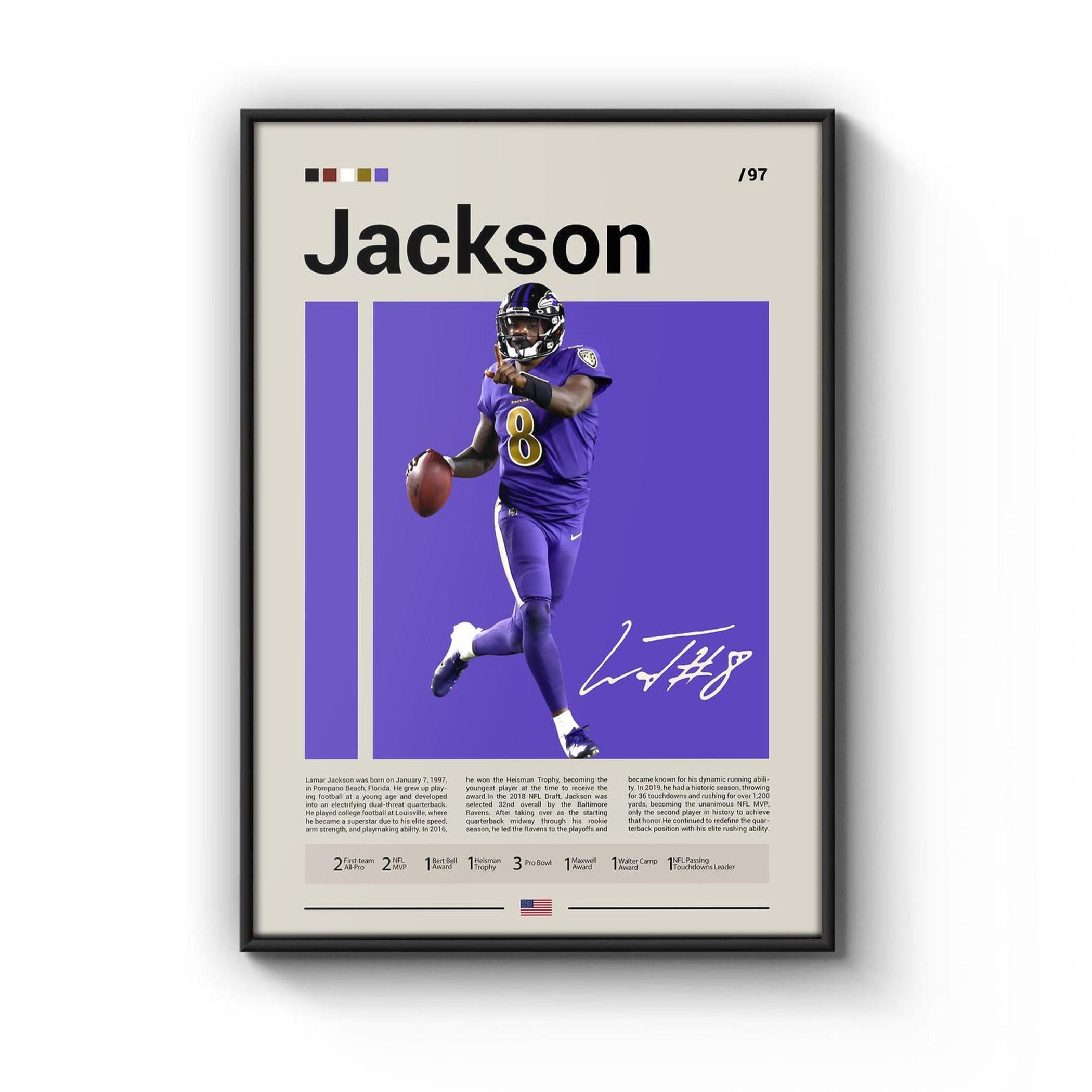 Minimalist Lamar Jackson Baltimore Ravens Poster