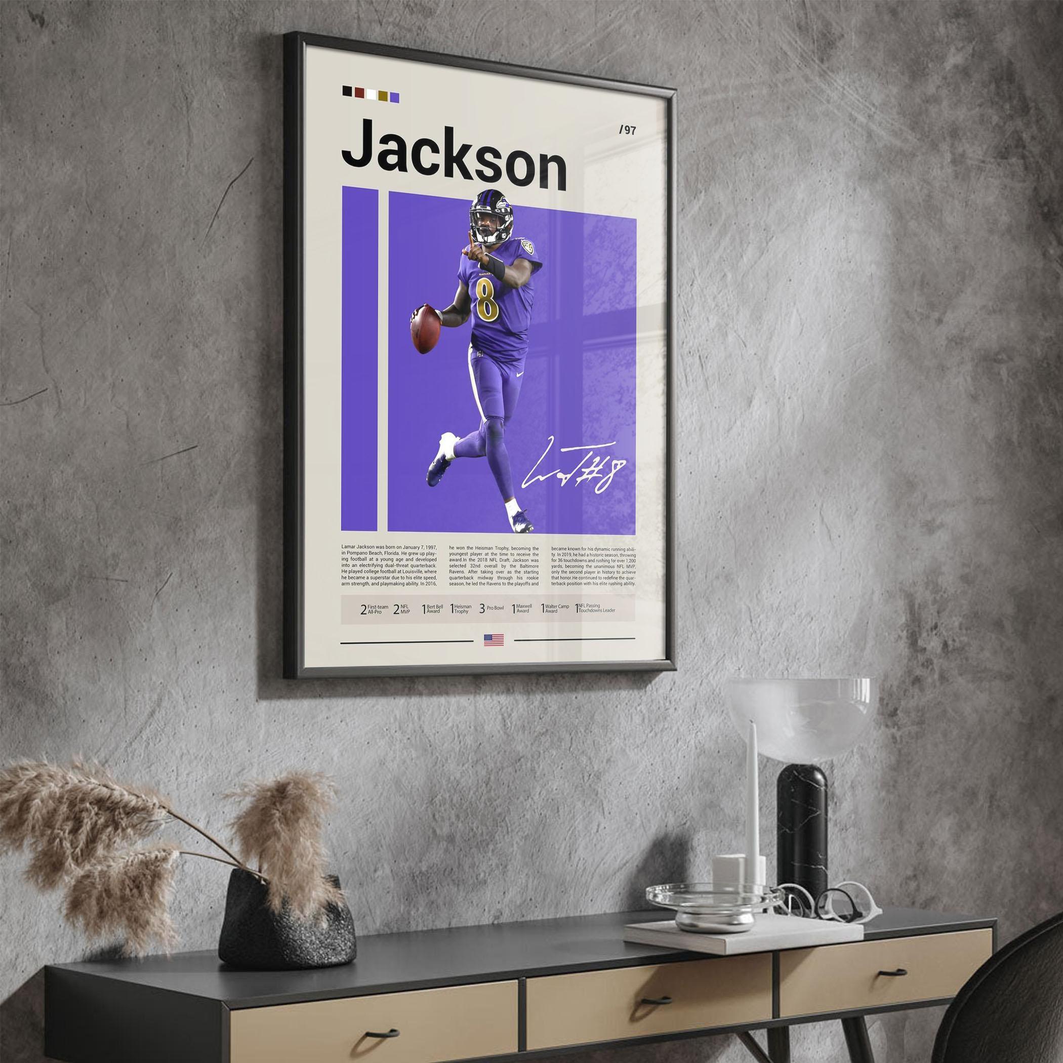Minimalist Lamar Jackson Baltimore Ravens Poster