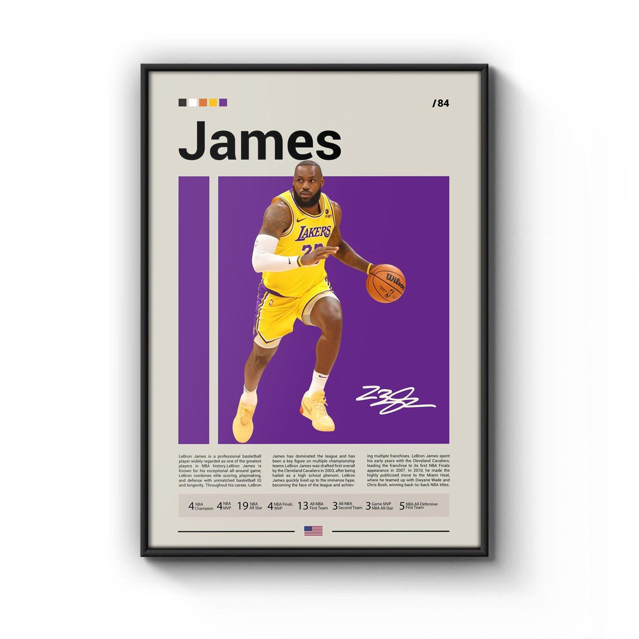 Minimalist LeBron James Lakers Poster