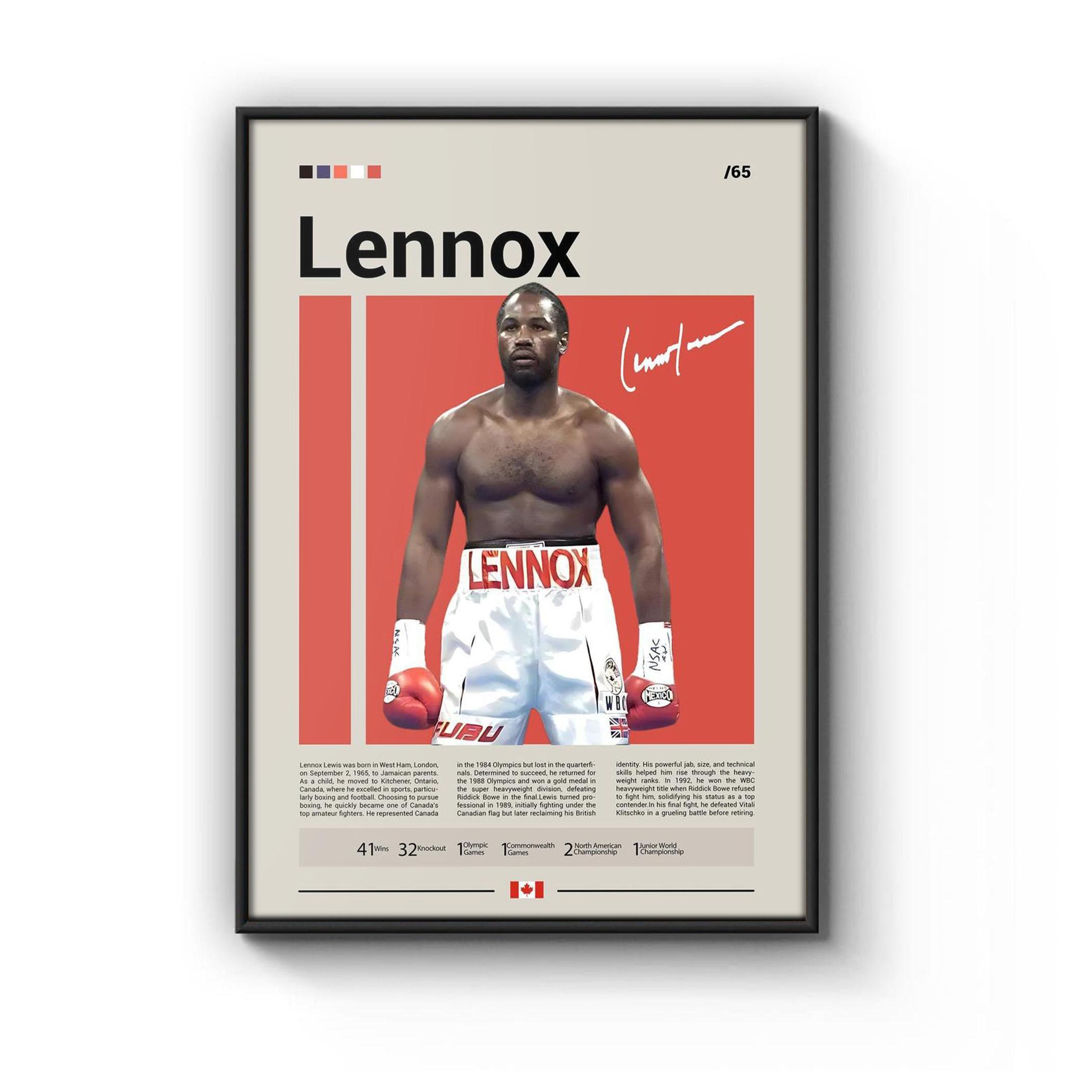 Minimalist Lennox Lewis Boxing Poster