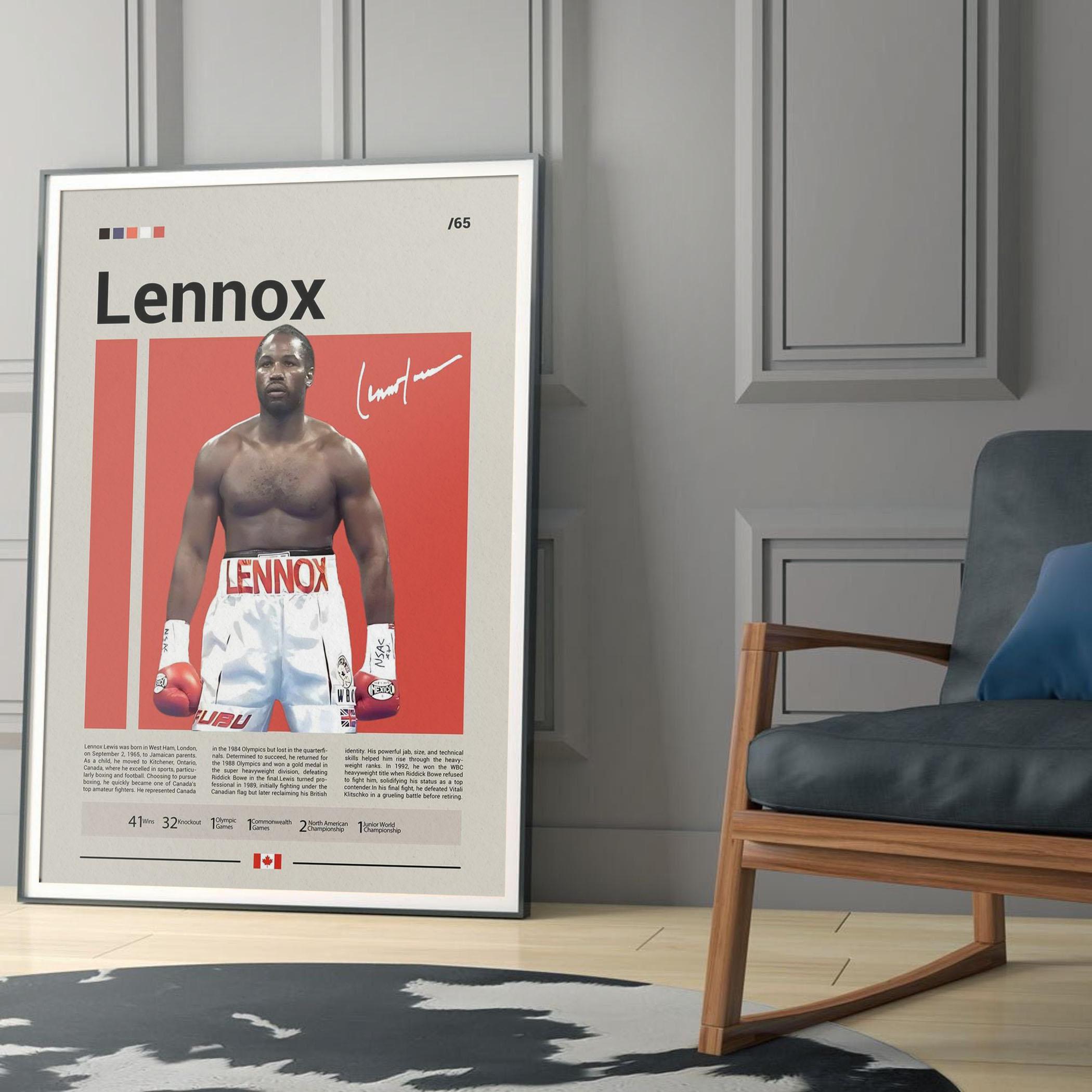 Minimalist Lennox Lewis Boxing Poster