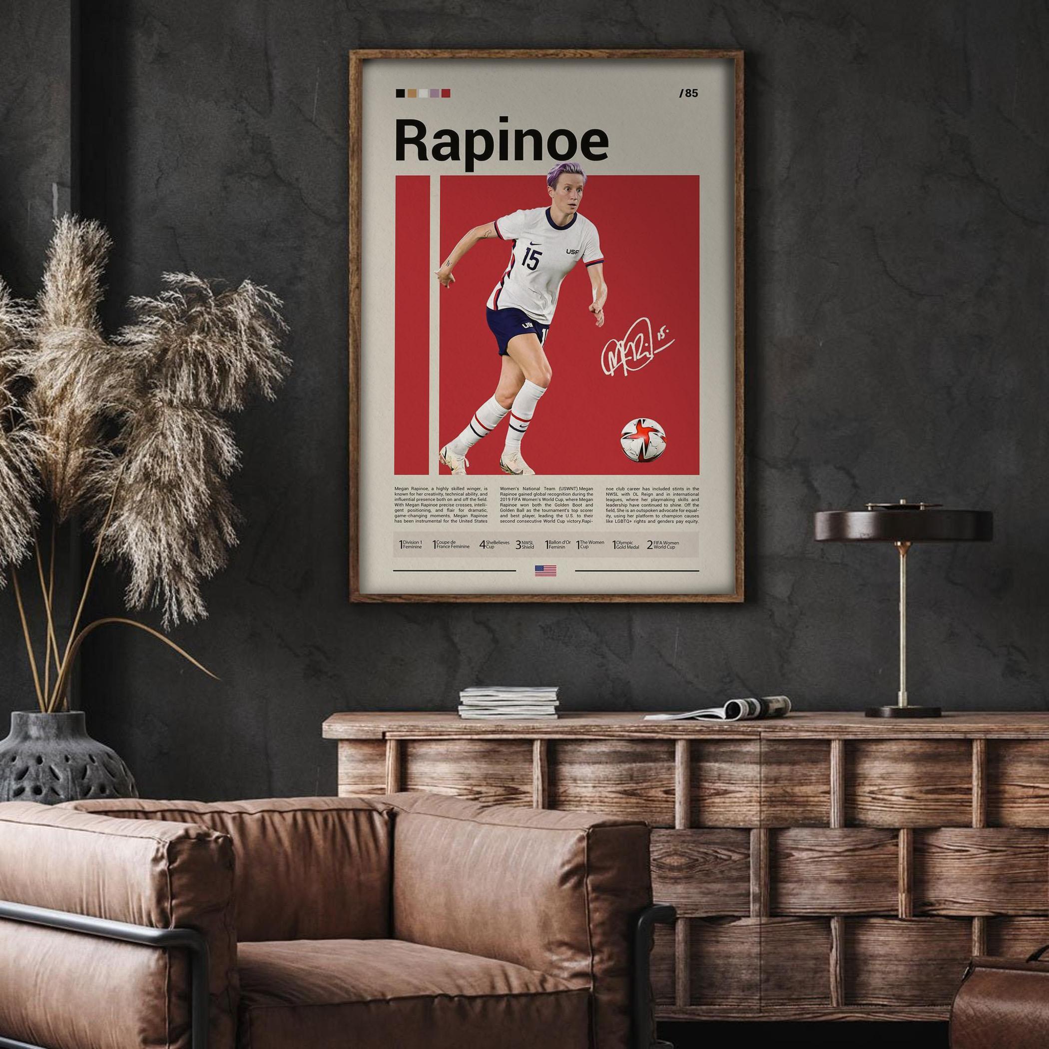 Minimalist Megan Rapinoe USWNT Soccer Poster
