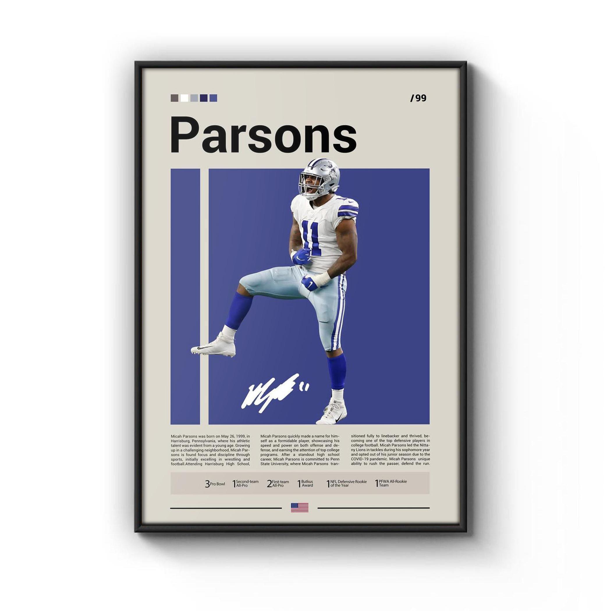 Minimalist Micah Parsons Dallas Cowboys Poster